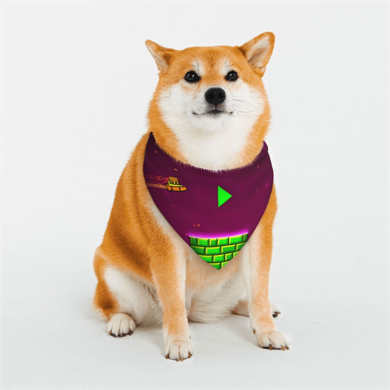 Lsque Geometry Dash Pattern Pet Scarf Bandana - Adjustable and ...