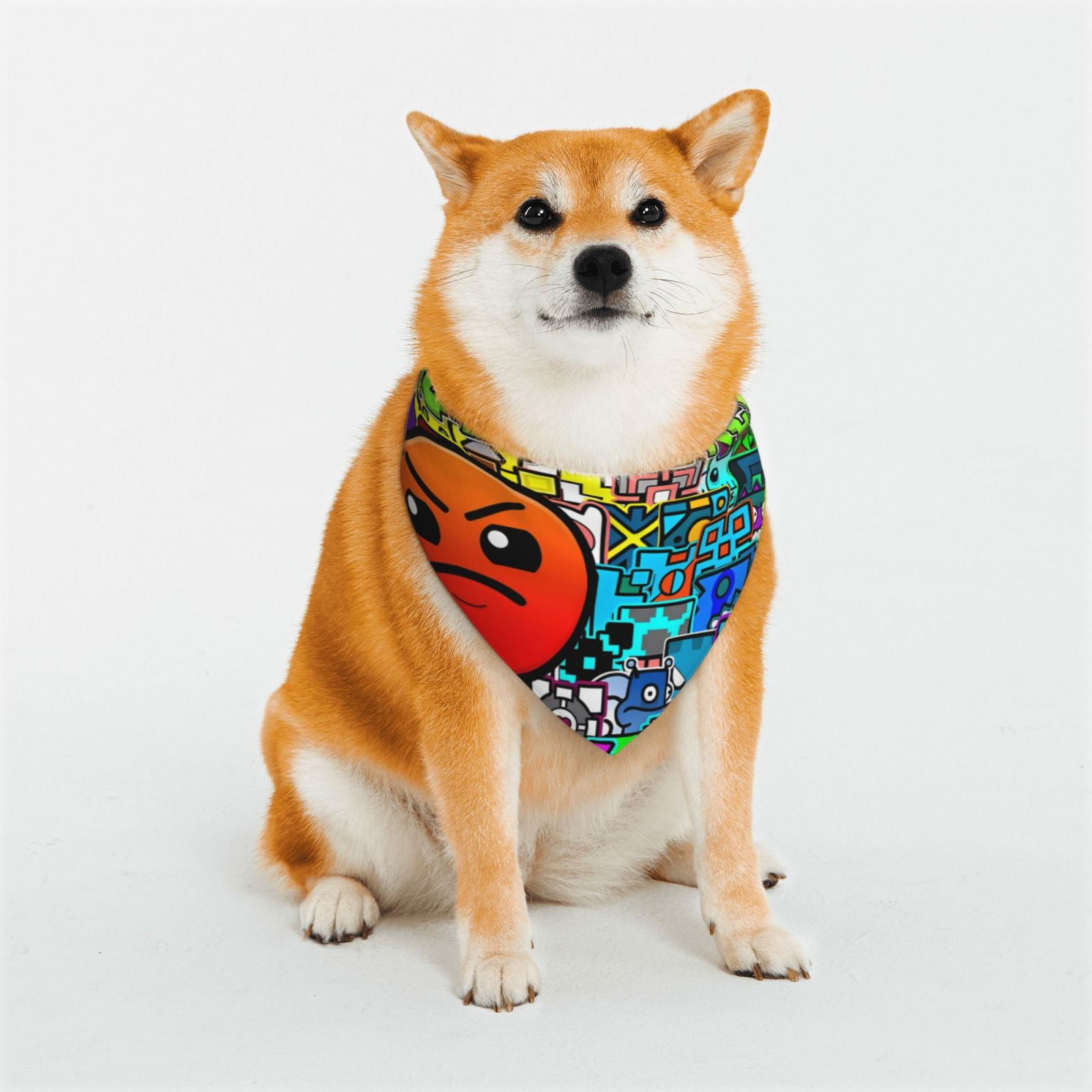 Lsque Geometry Dash Pattern Pet Scarf Bandana - Adjustable and ...