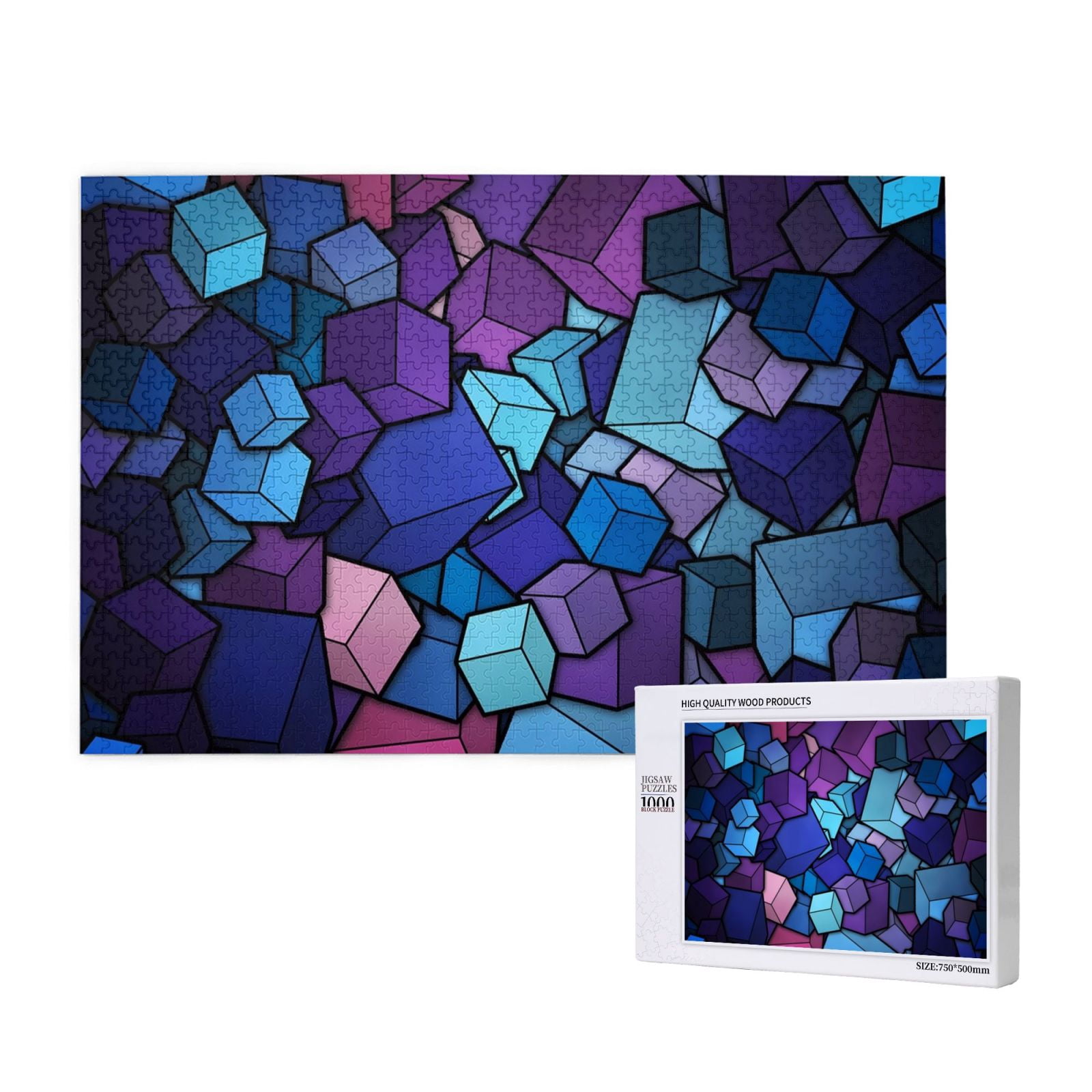 Lsque Geometry Dash Pattern Picture Puzzle,Wooden 1000 Piece Puzzle ...
