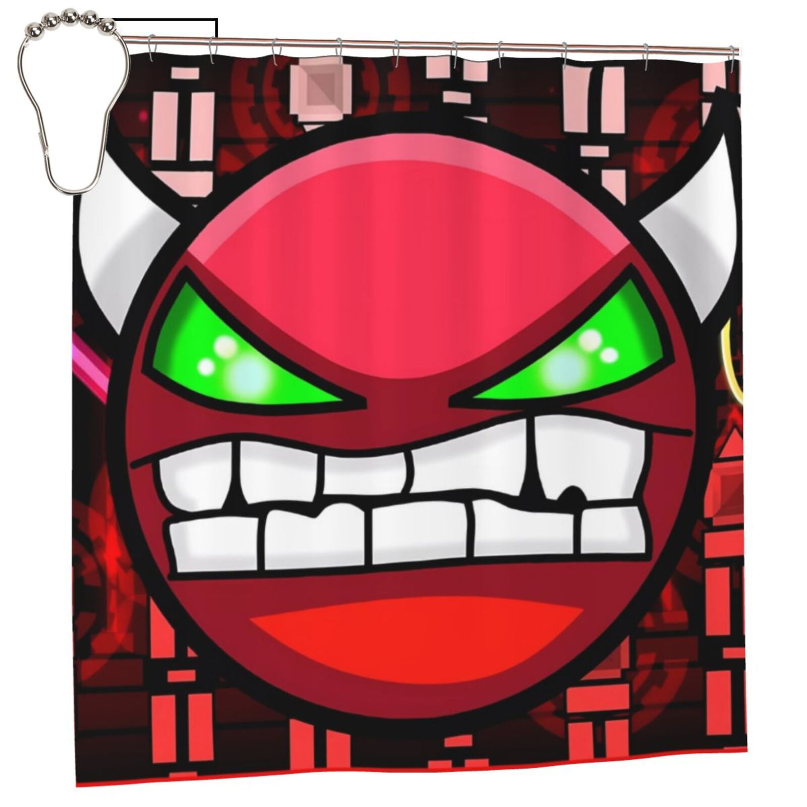 Lsque Geometry Dash Pattern Shower Curtain - Fancy Bathroom Shower ...