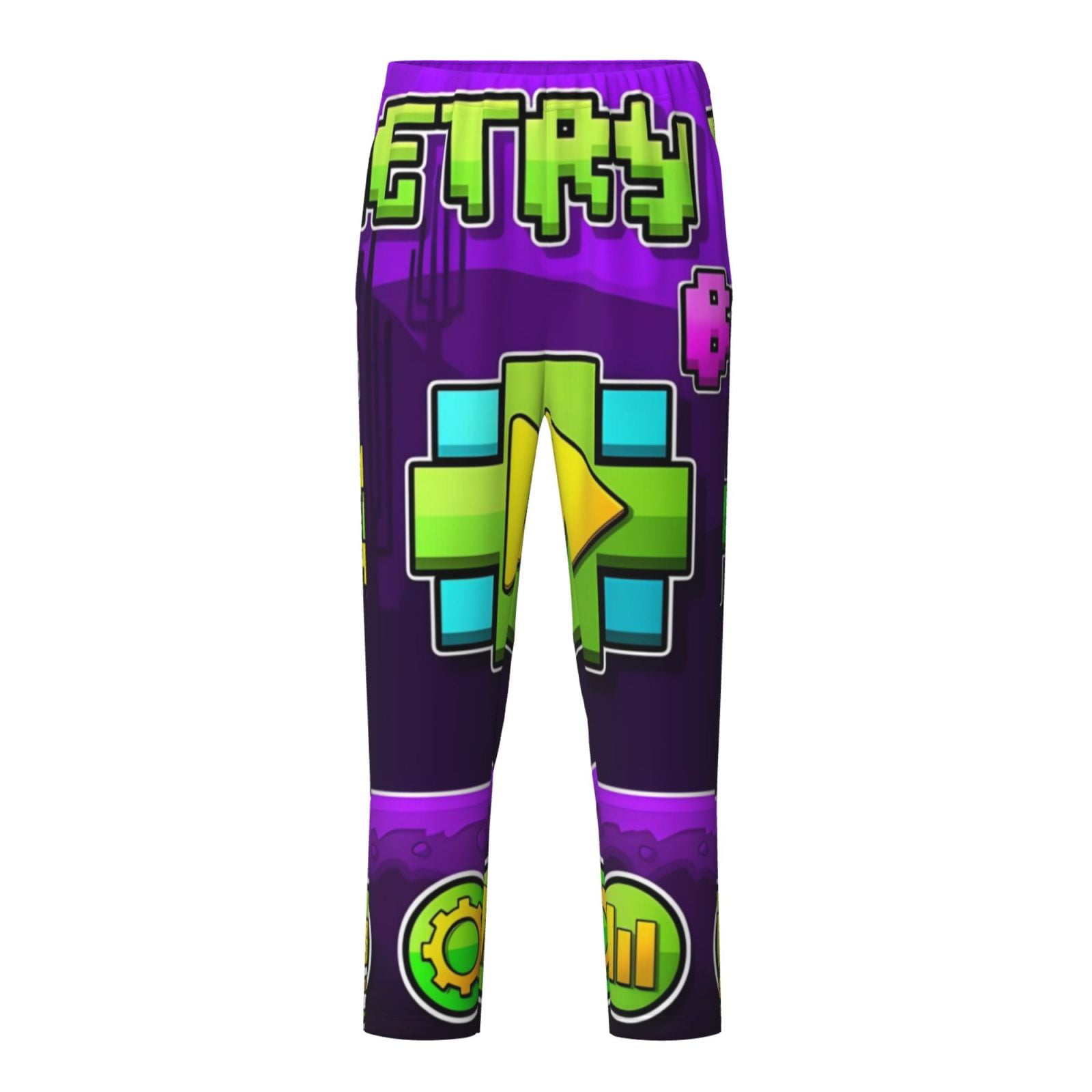 Lsque Geometry Dash Print Teenagers' Pajama Pants, Ultra Lightweight ...