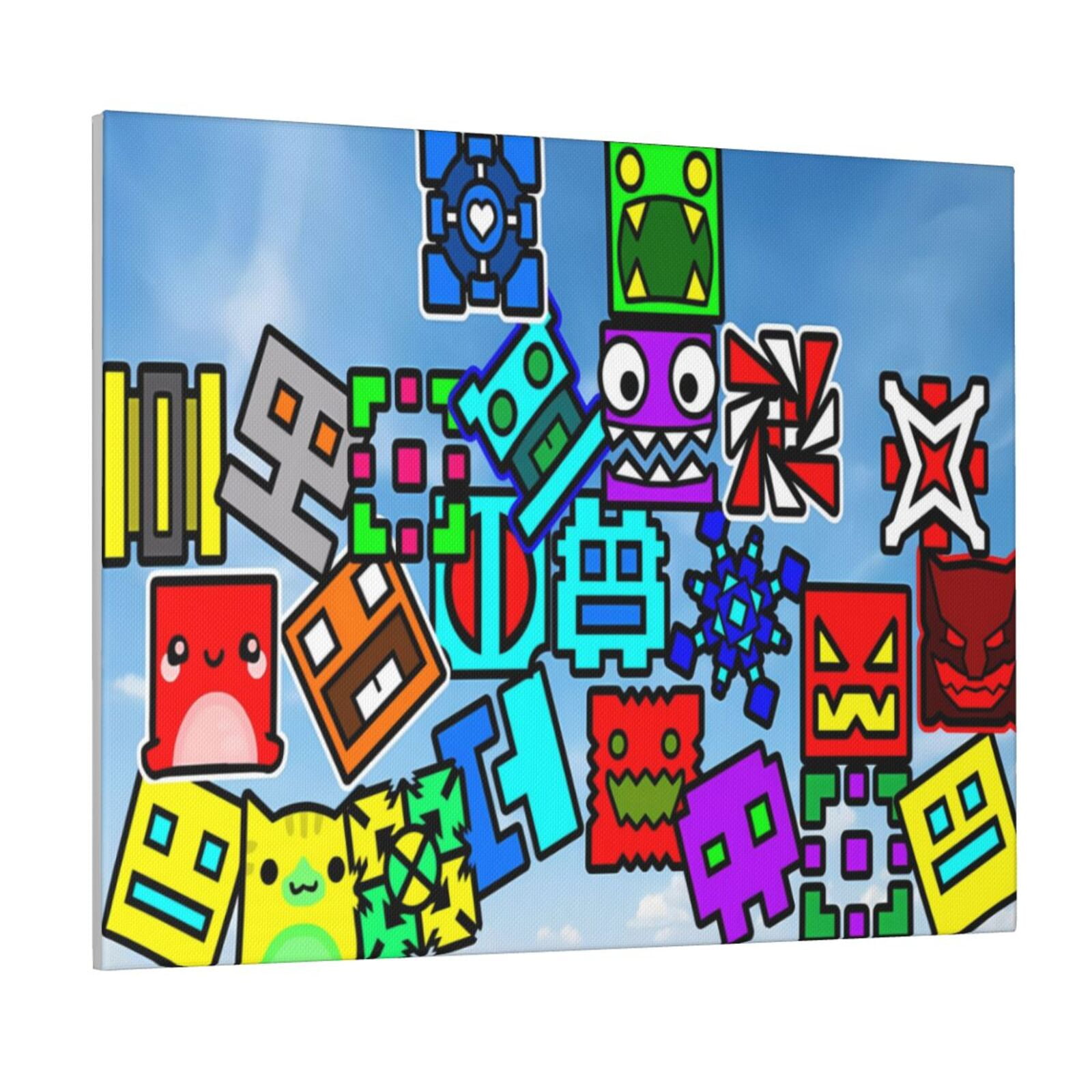 Lsque Geometry Dash Print Wall Art – Decorative Picture for Living Room ...