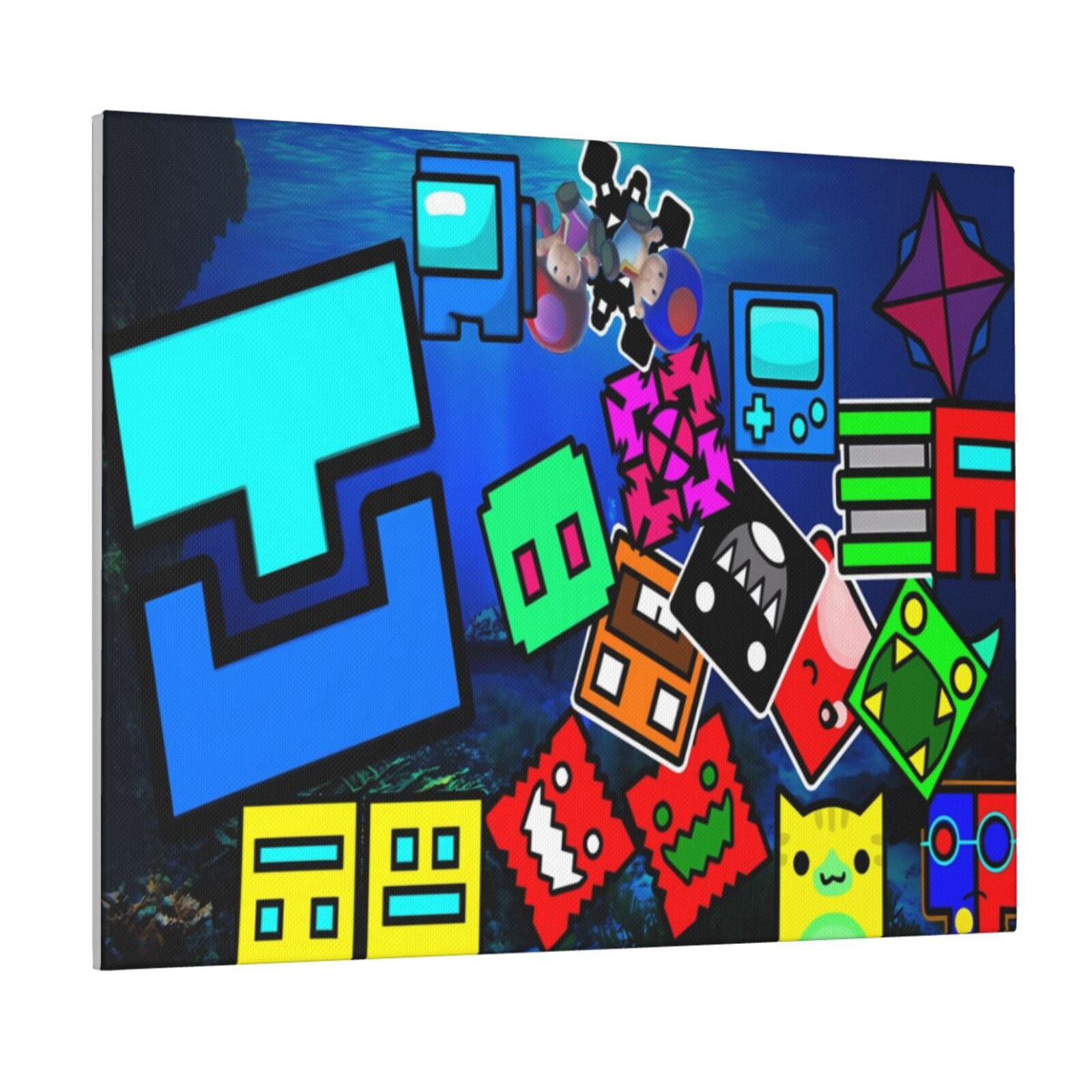 Lsque Geometry Dash Print Wall Art – Decorative Picture for Living Room ...
