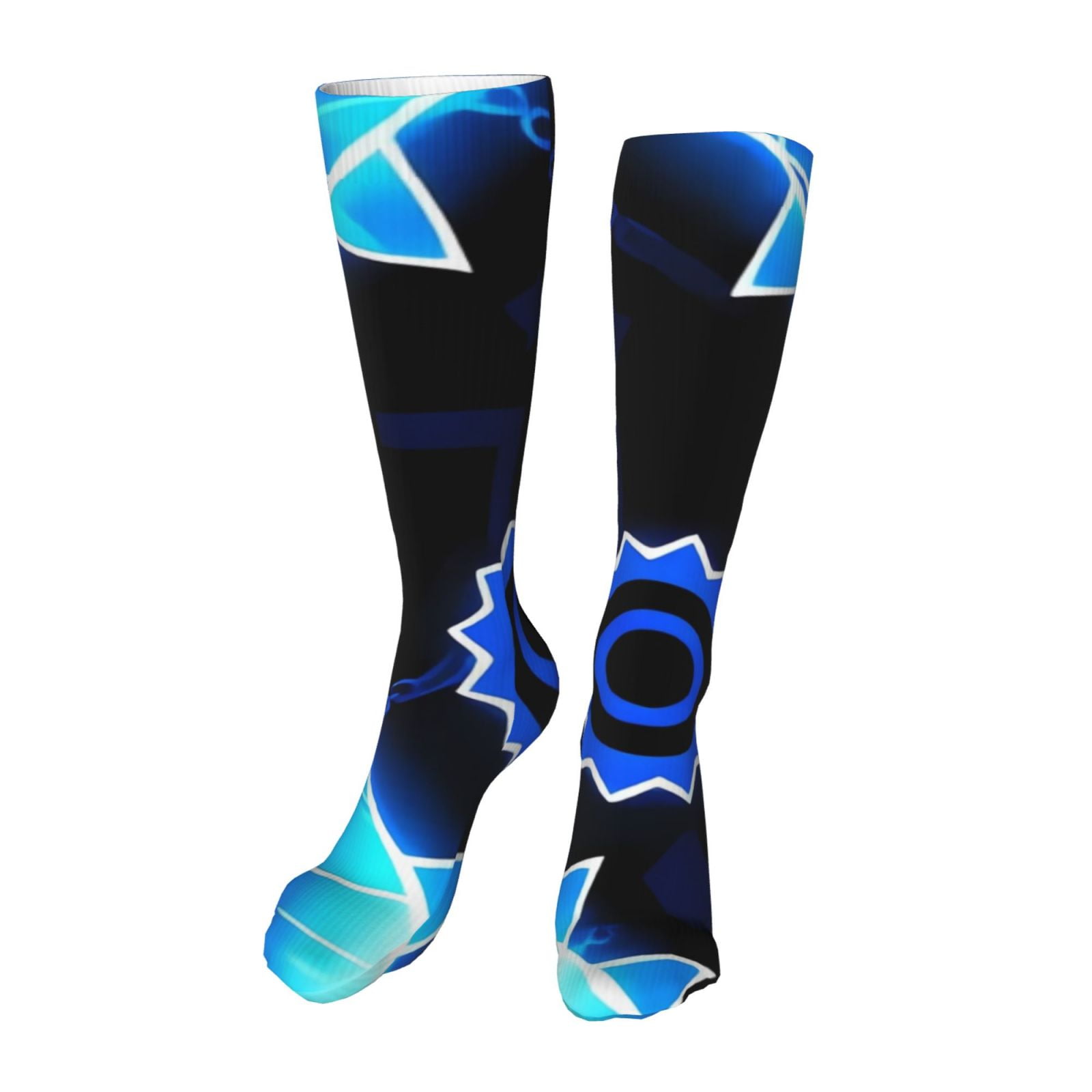 Lsque Geometry Dash Print Women's Men's Novelty 20in Crew Socks Cotton ...