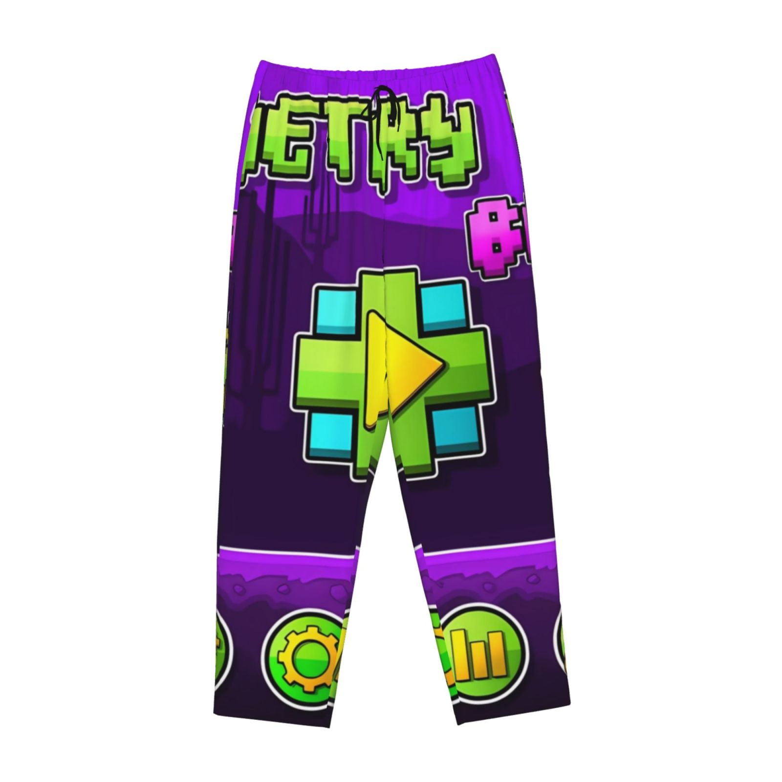 Lsque Geometry Dash Print Women's Pajama Pants, Lounge Pant ...