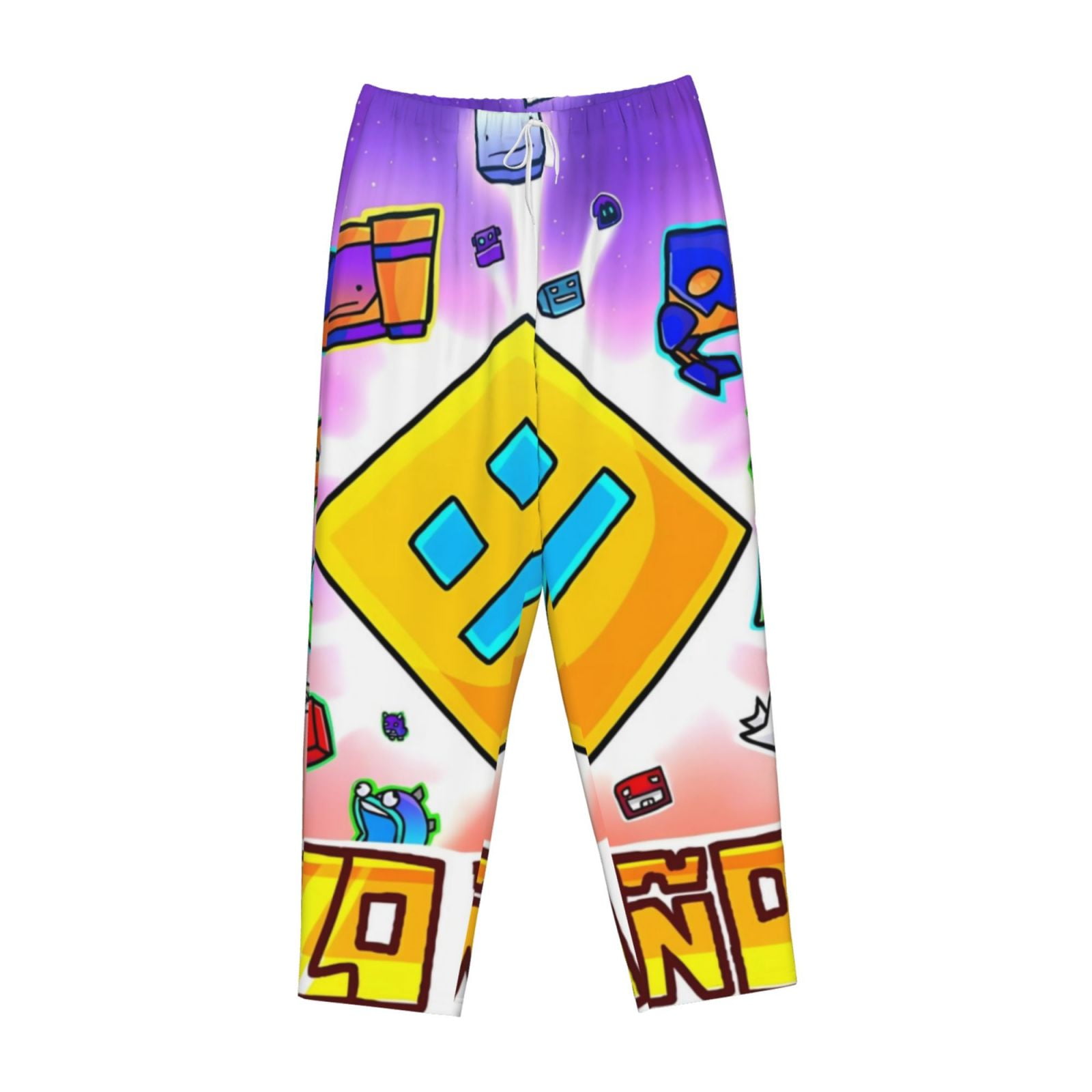 Lsque Geometry Dash Print Women's Pajama Pants, Lounge Pant ...