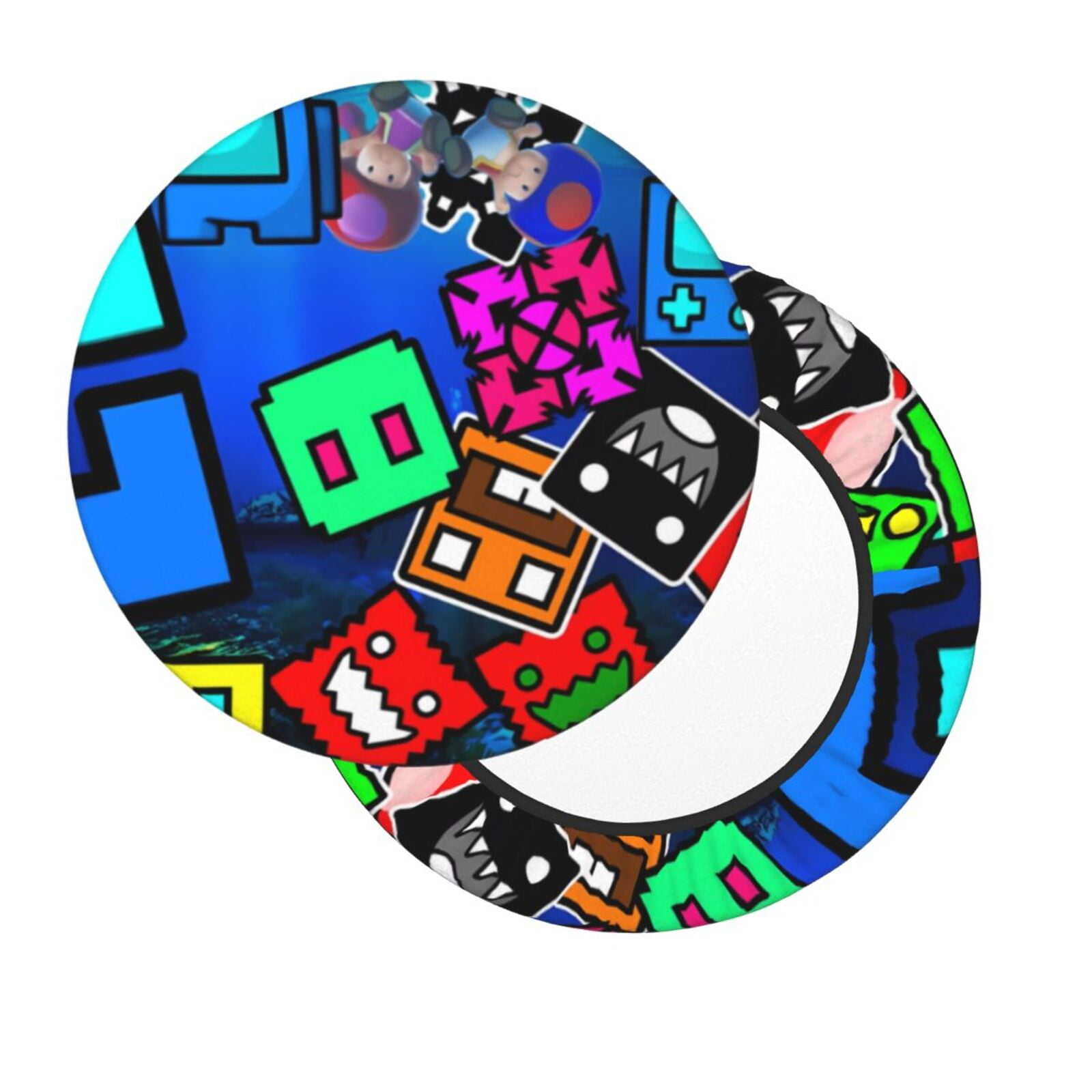 Lsque Geometry Dash Round Bar chair cushion covers Velvet Fabric ...