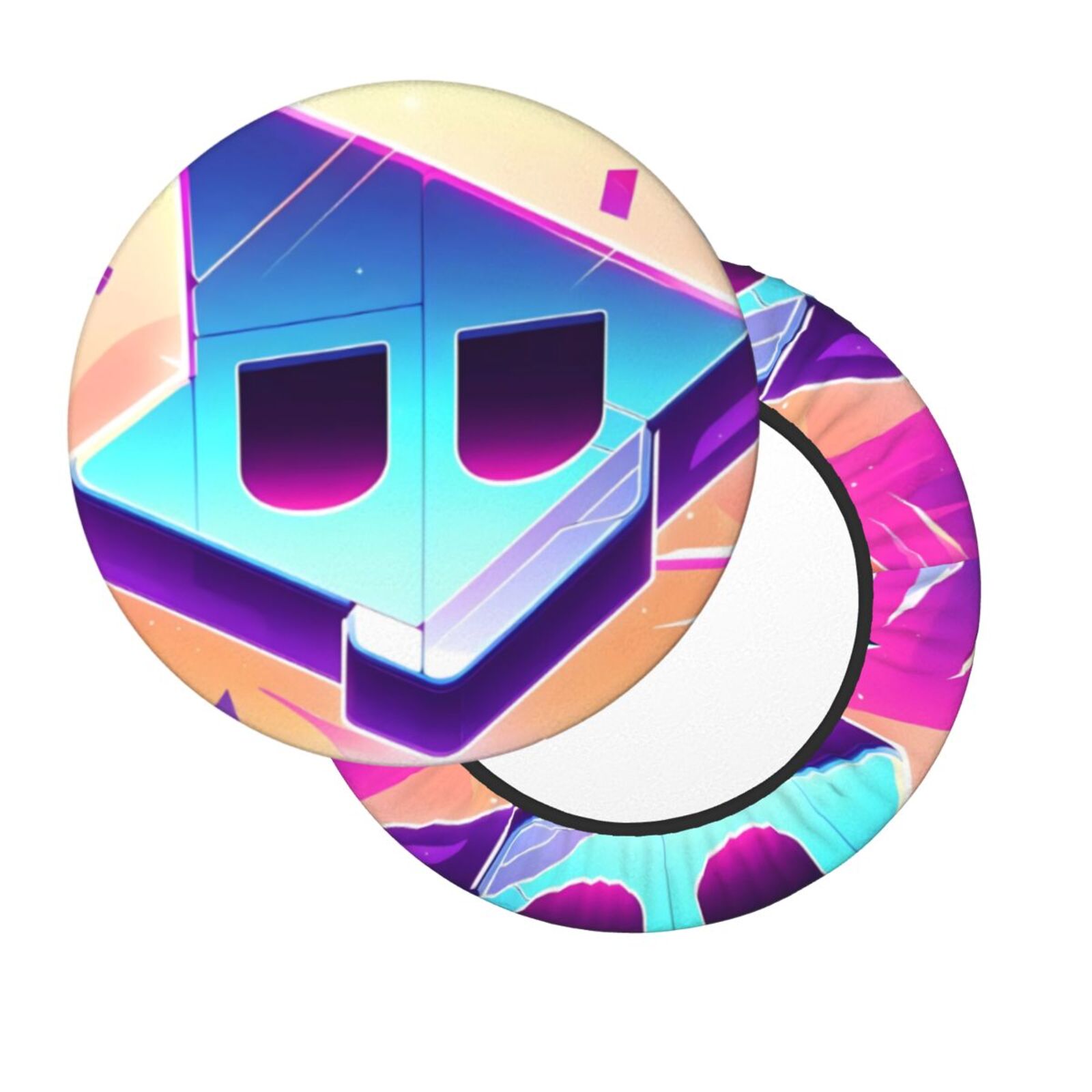 Lsque Geometry Dash Round Bar chair cushion covers Velvet Fabric ...