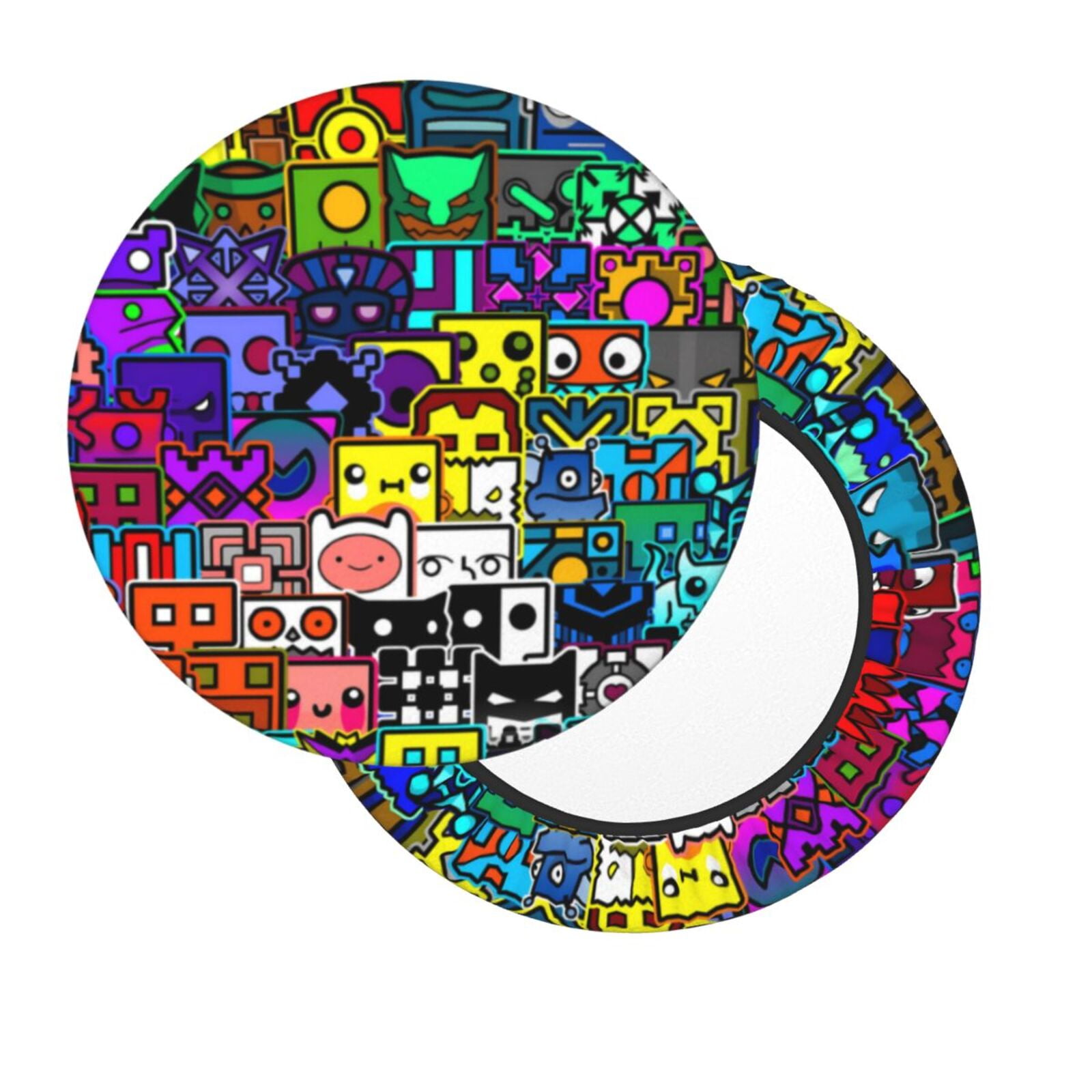 Lsque Geometry Dash Round Bar chair cushion covers Velvet Fabric ...