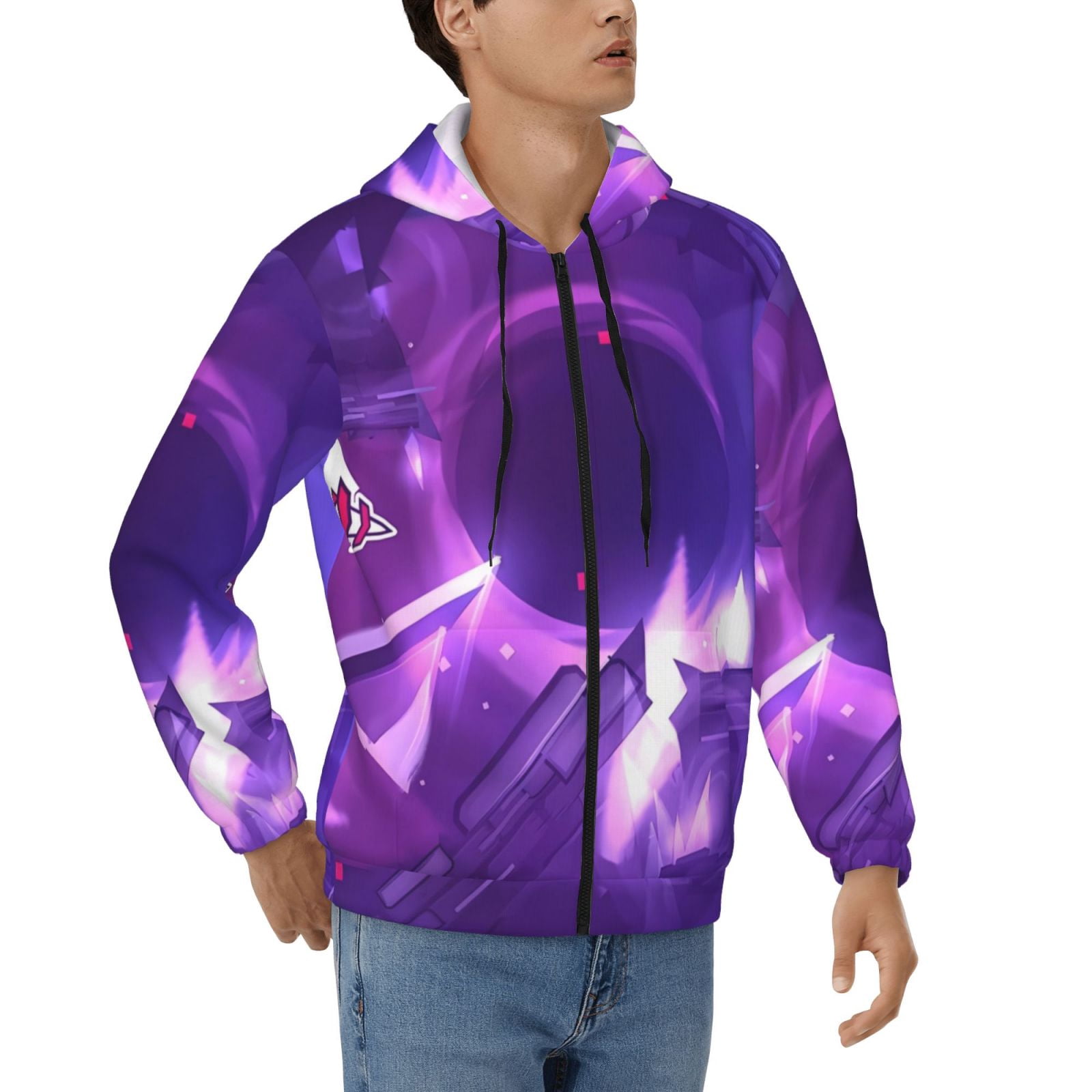Lsque Geometry Dash for Mens Full-zip Hoodie, Zip-up Pullover Hooded ...