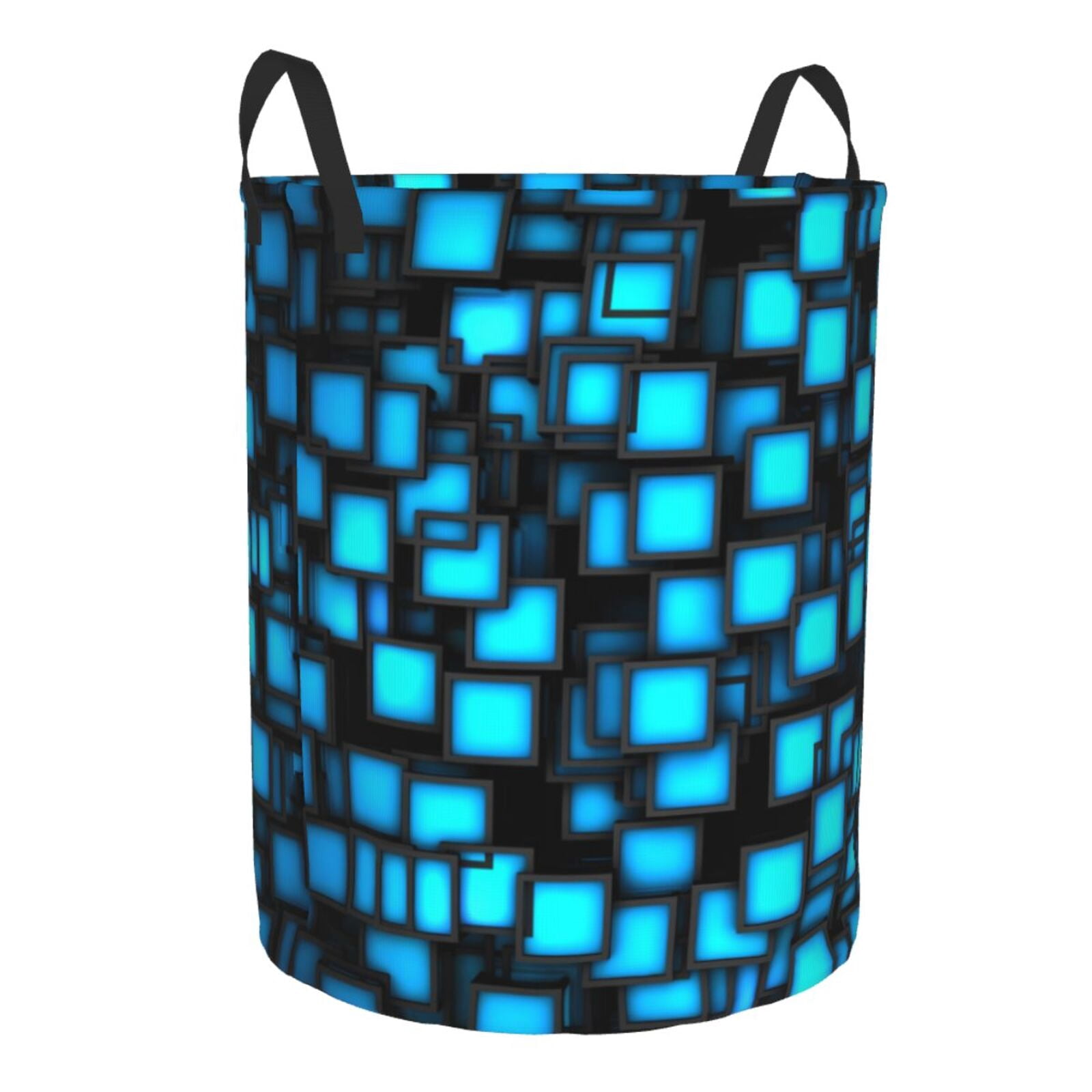 Lsque Geometry Dash pattern Laundry Hamper Basket, Tall Woven Rope ...