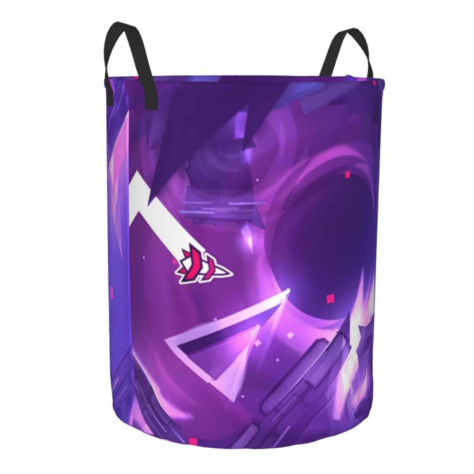 Lsque Geometry Dash pattern Laundry Hamper Basket, Tall Woven Rope ...