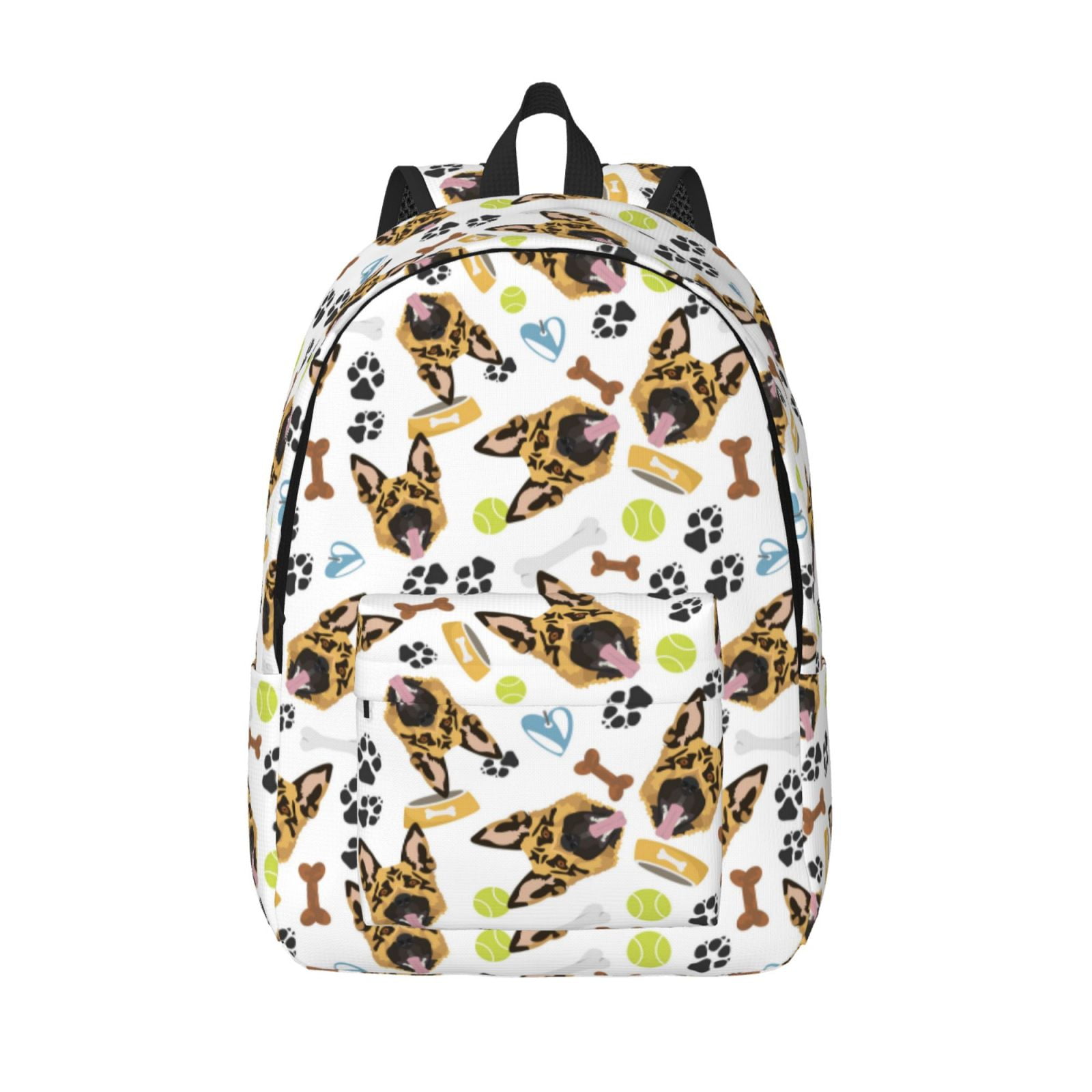 Lsque German Shepherd Dog Pattern Canvas Daypack, Durable Backpack ...