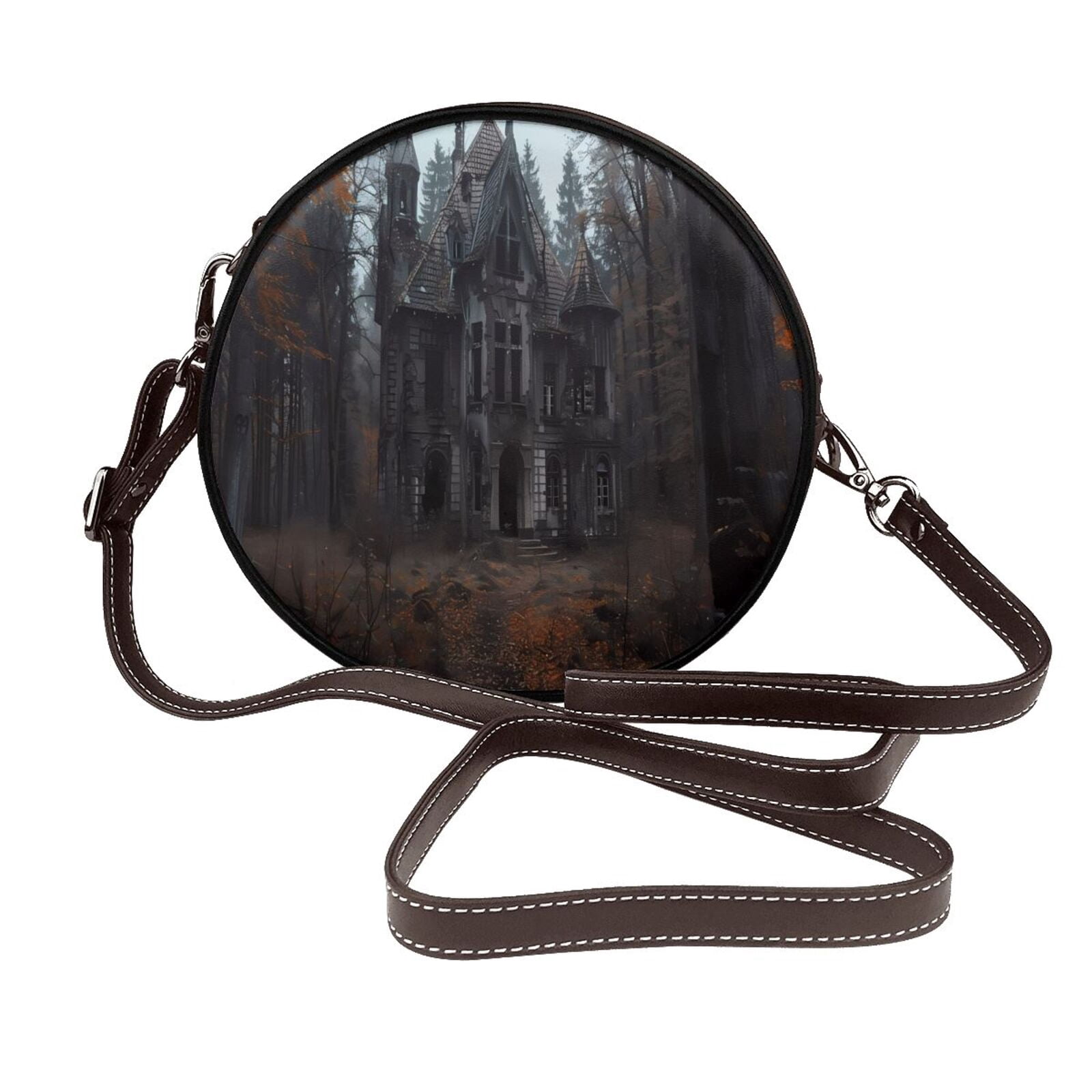 Lsque Gloomy Mansion Forest Scene Pattern Shoulder Bag – Microfiber ...