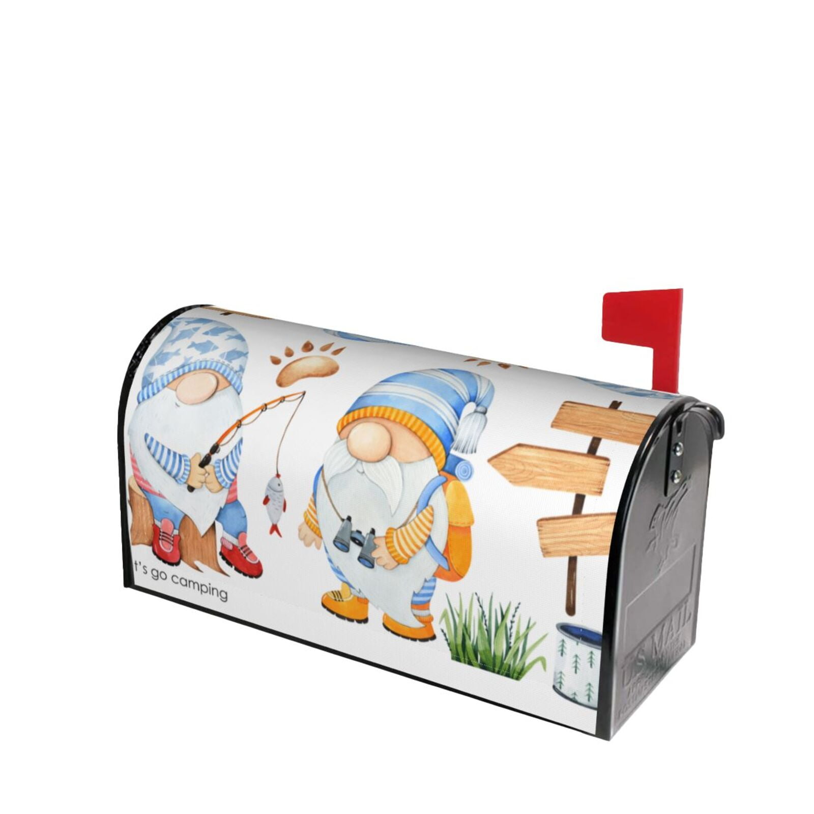 Lsque Gnome Camping Fishing Mailbox Cover Standard Size ,Magnetic ...