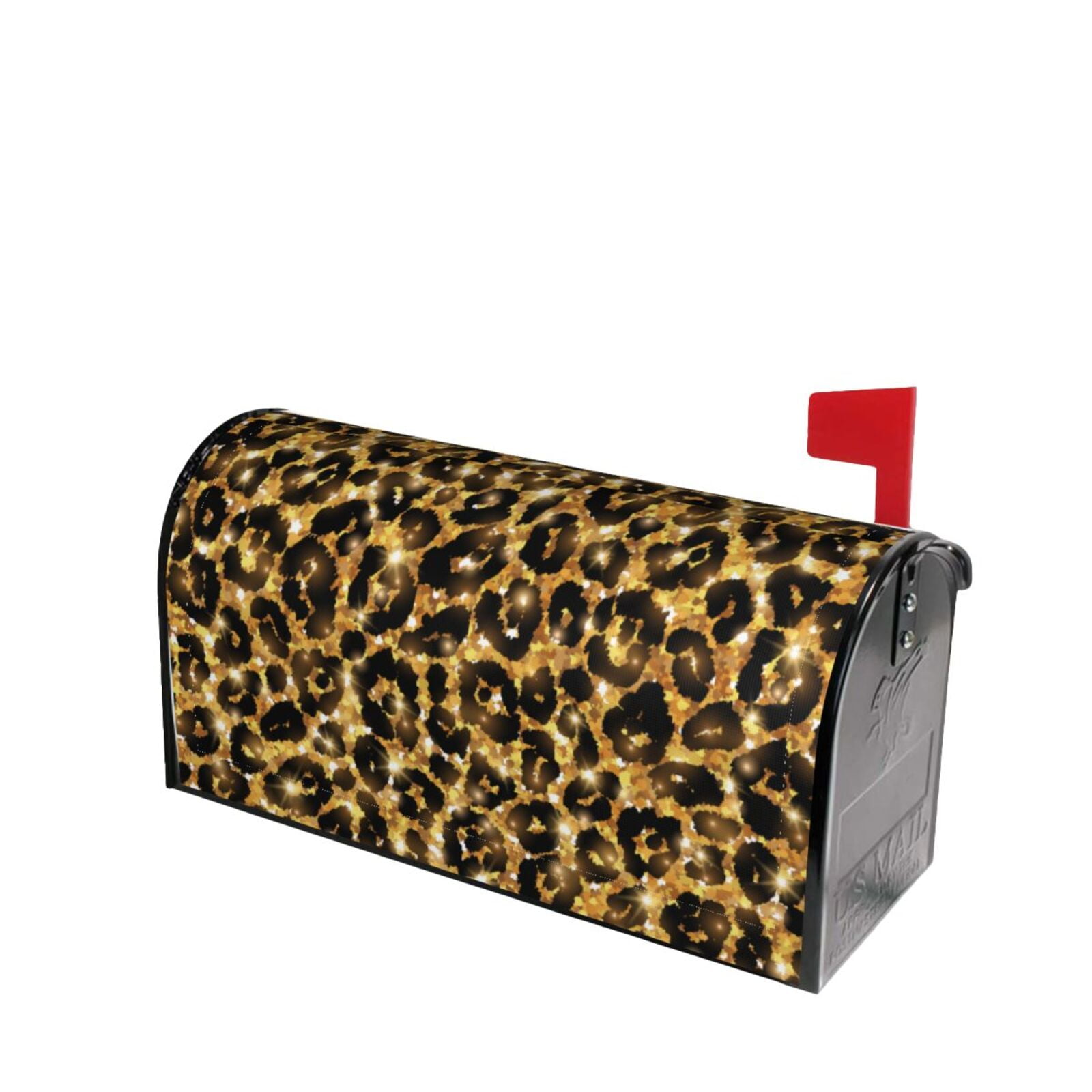 Lsque Gold Glitter Leopard Mailbox Cover Standard Size ,Magnetic ...