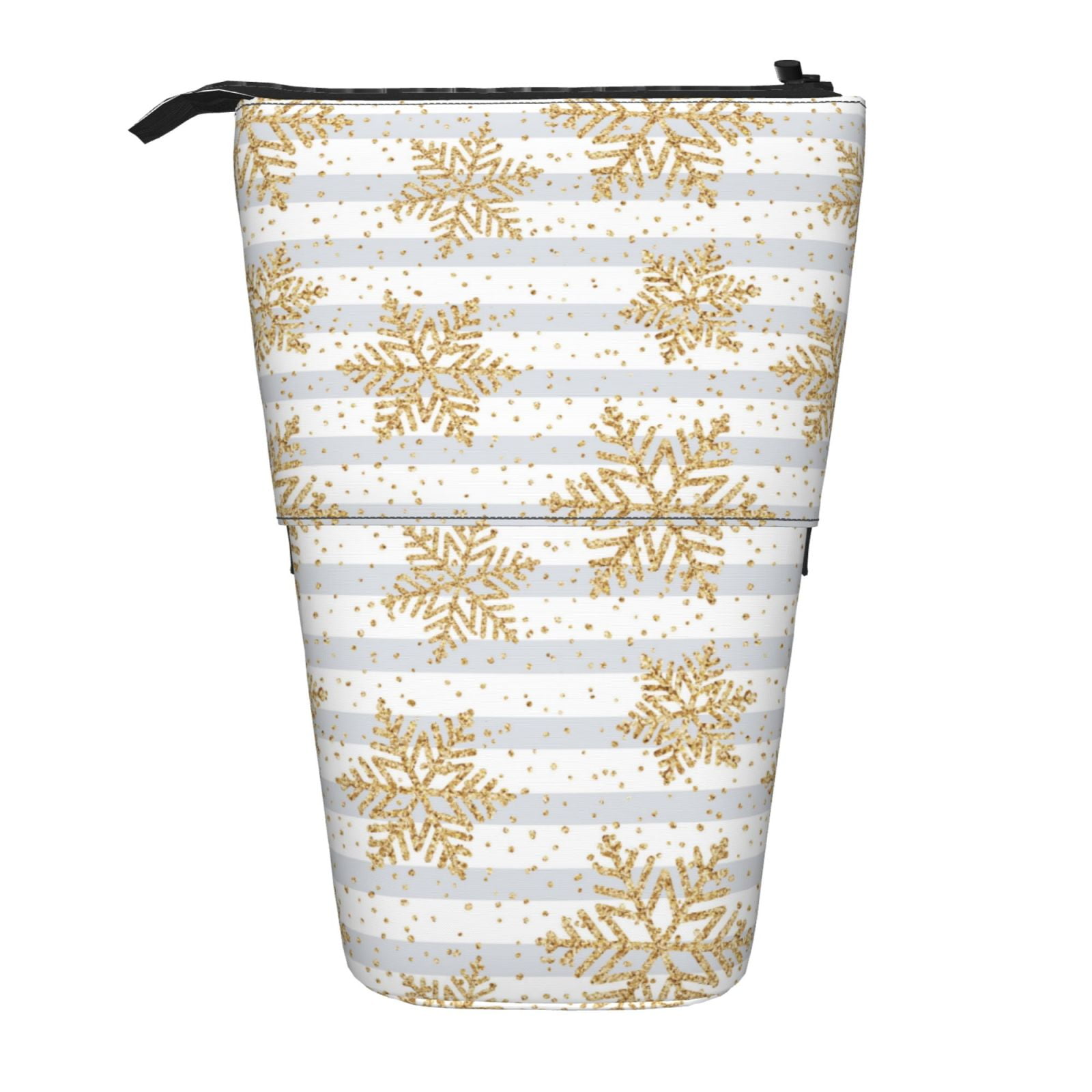 Lsque Gold Snowflake Pattern Telescopic Pencil Bag Pen Holder ...