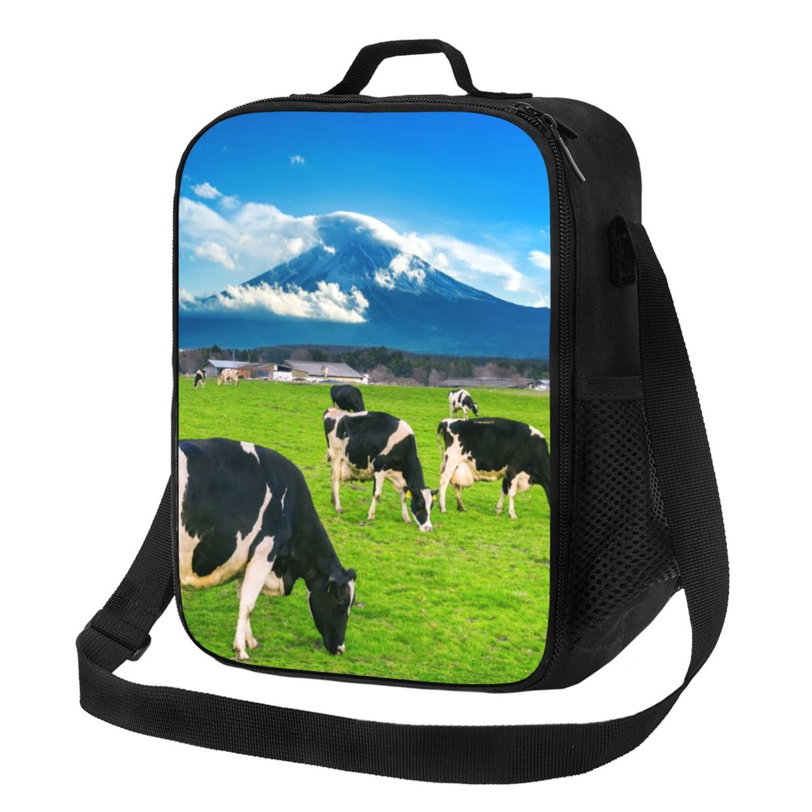 Lsque Grazing Cows Mountain View Lunch Bag Lunch Box for Women Men ...