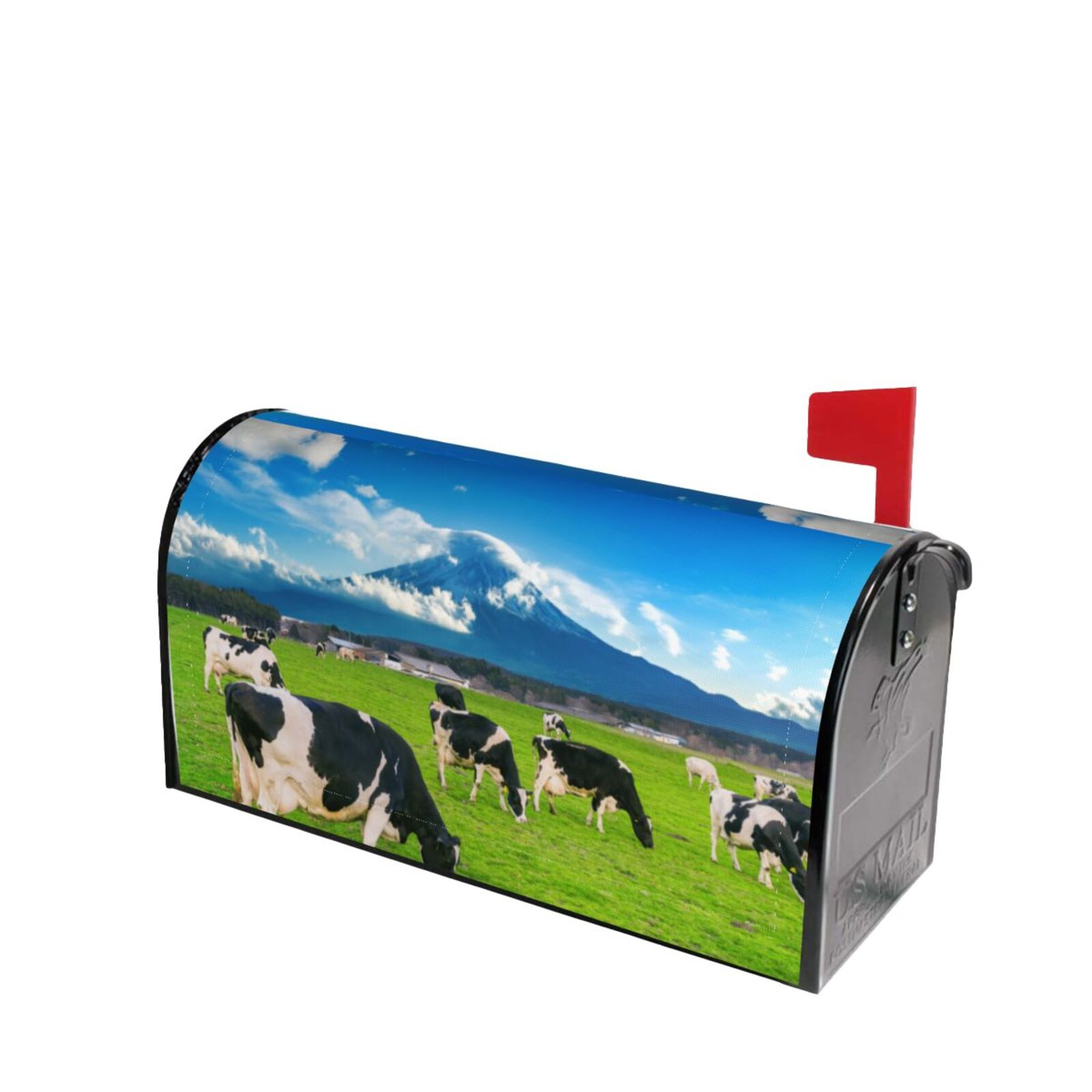 Lsque Grazing Cows Mountain View Mailbox Cover Standard Size ,Magnetic ...