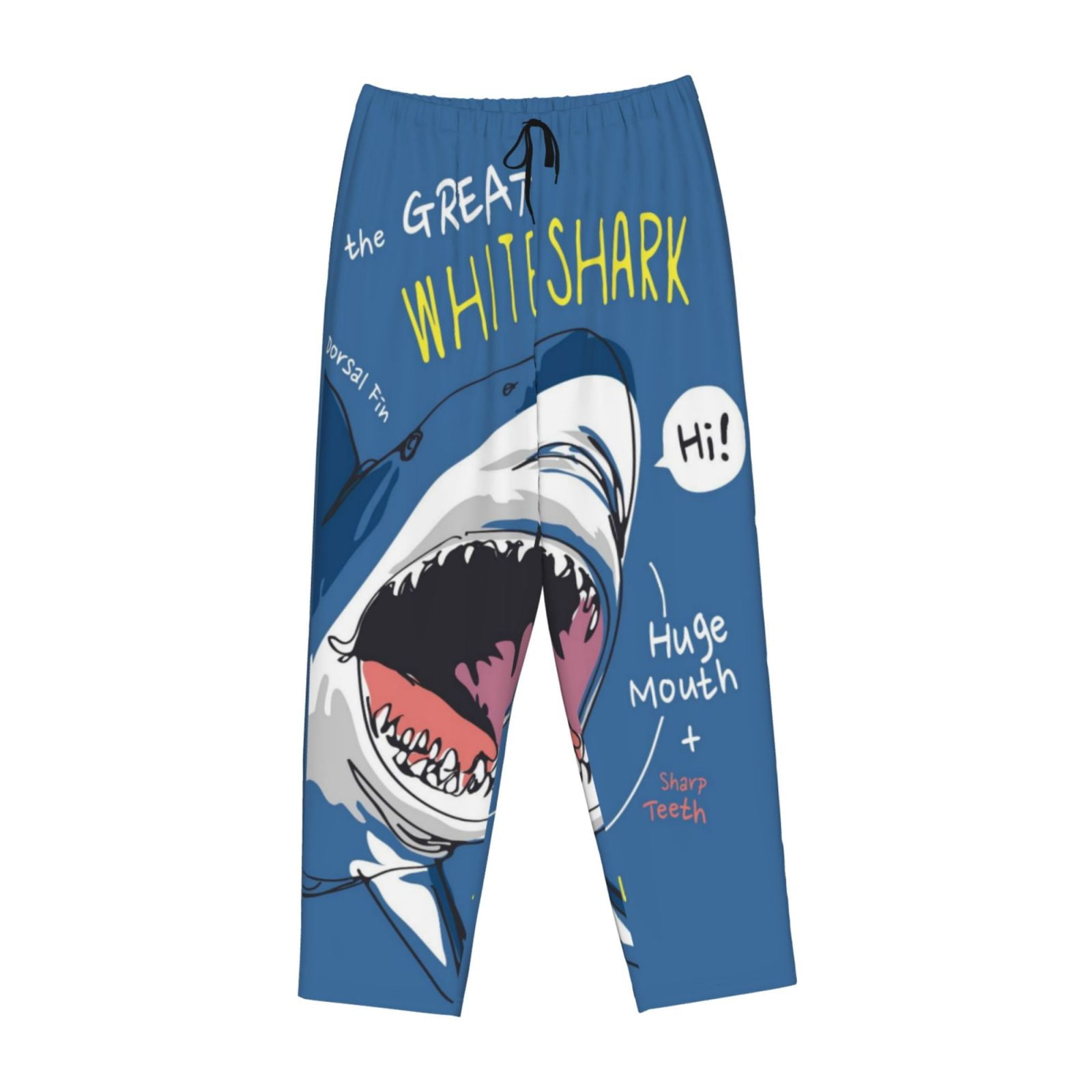 Lsque Great White Shark Print Women's Pajama Pants, Lounge Pant ...