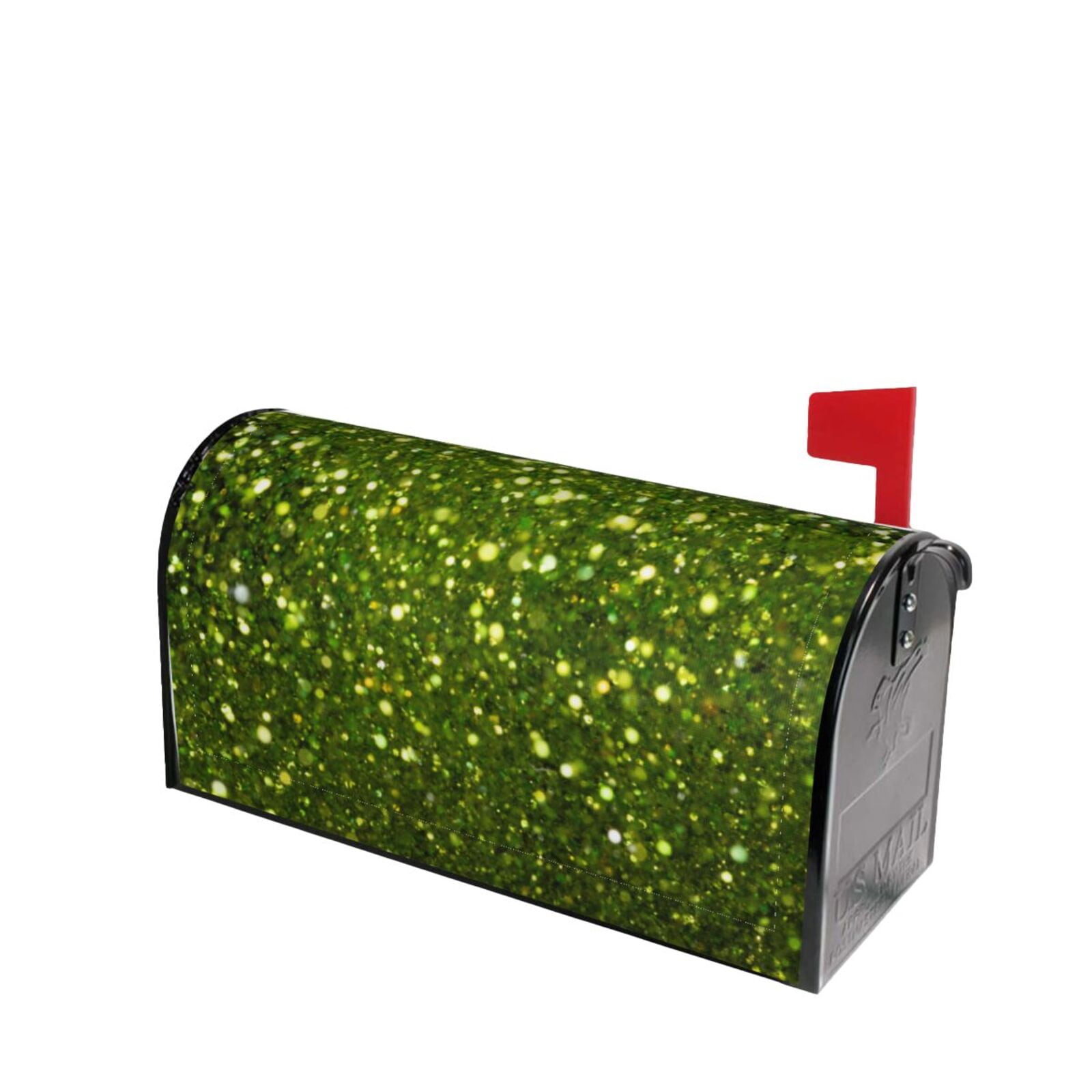Lsque Green Glitter Sparkle Mailbox Cover Standard Size ,Magnetic ...