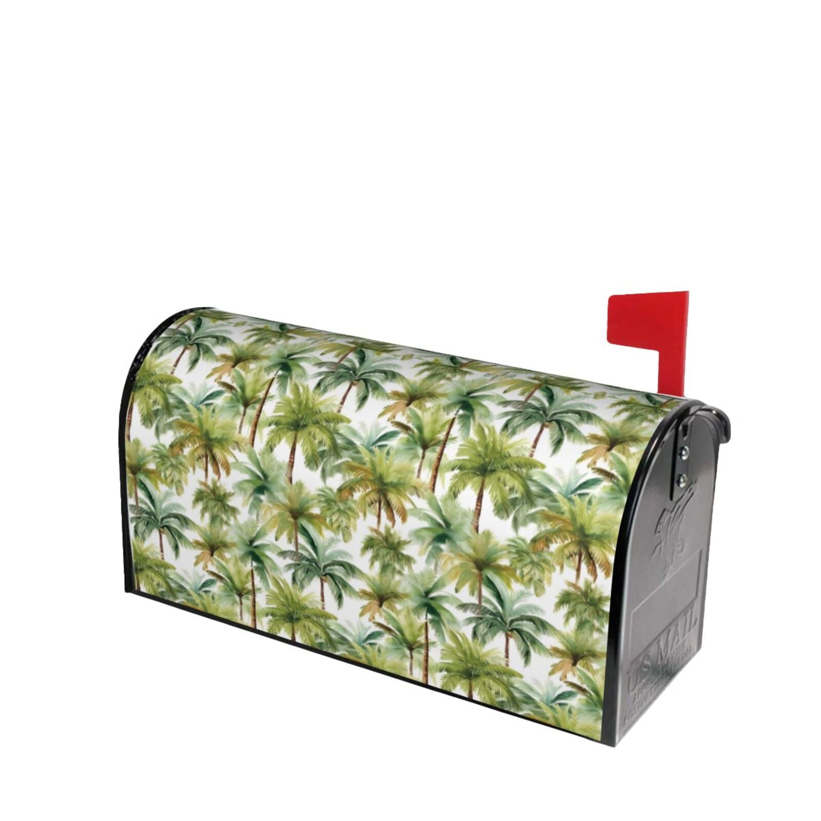 Lsque Green Hawaii Palms Mailbox Cover Standard Size ,Magnetic Mailbox ...