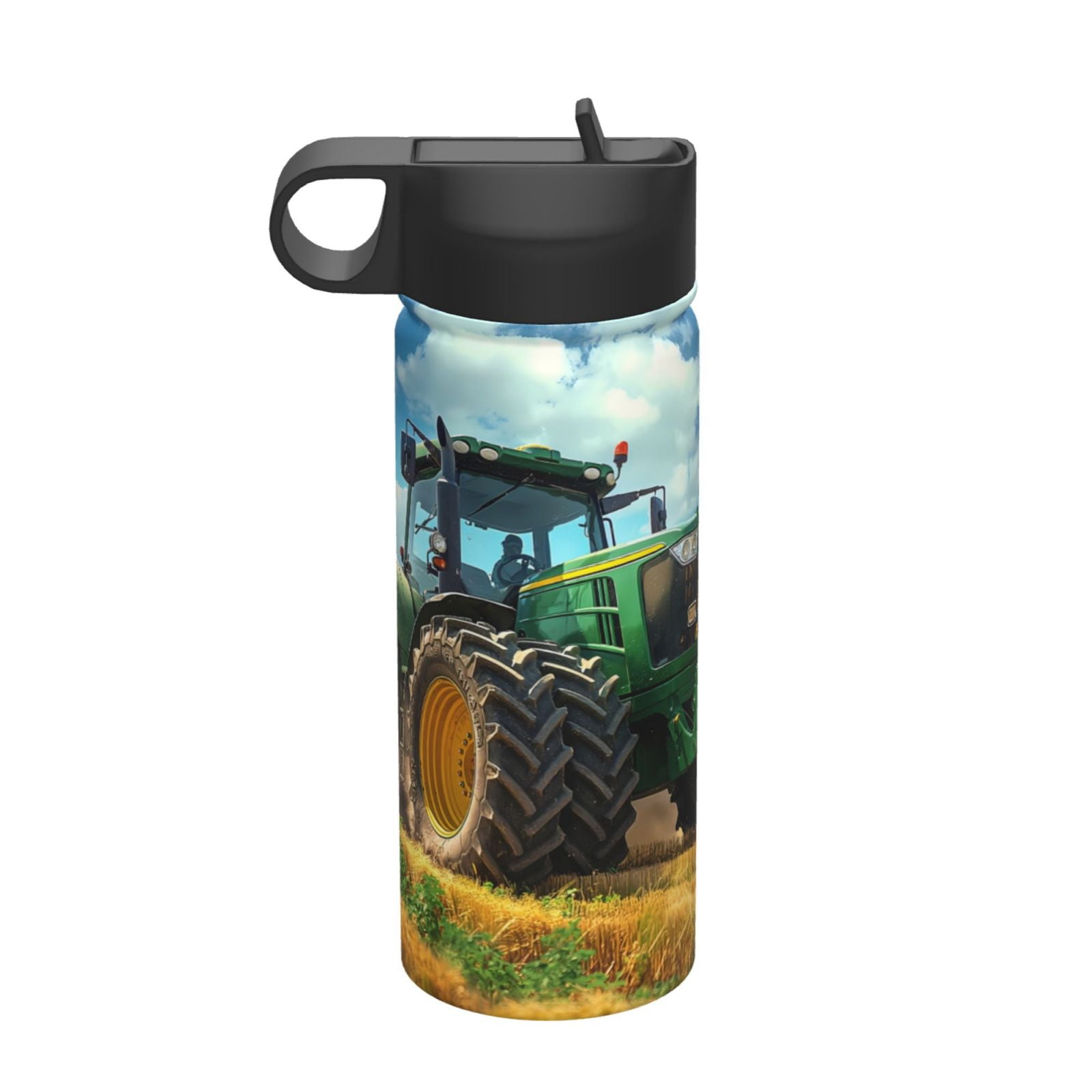 Lsque Green Tractor Field Pattern 18oz Sports Insulated Kettle With ...