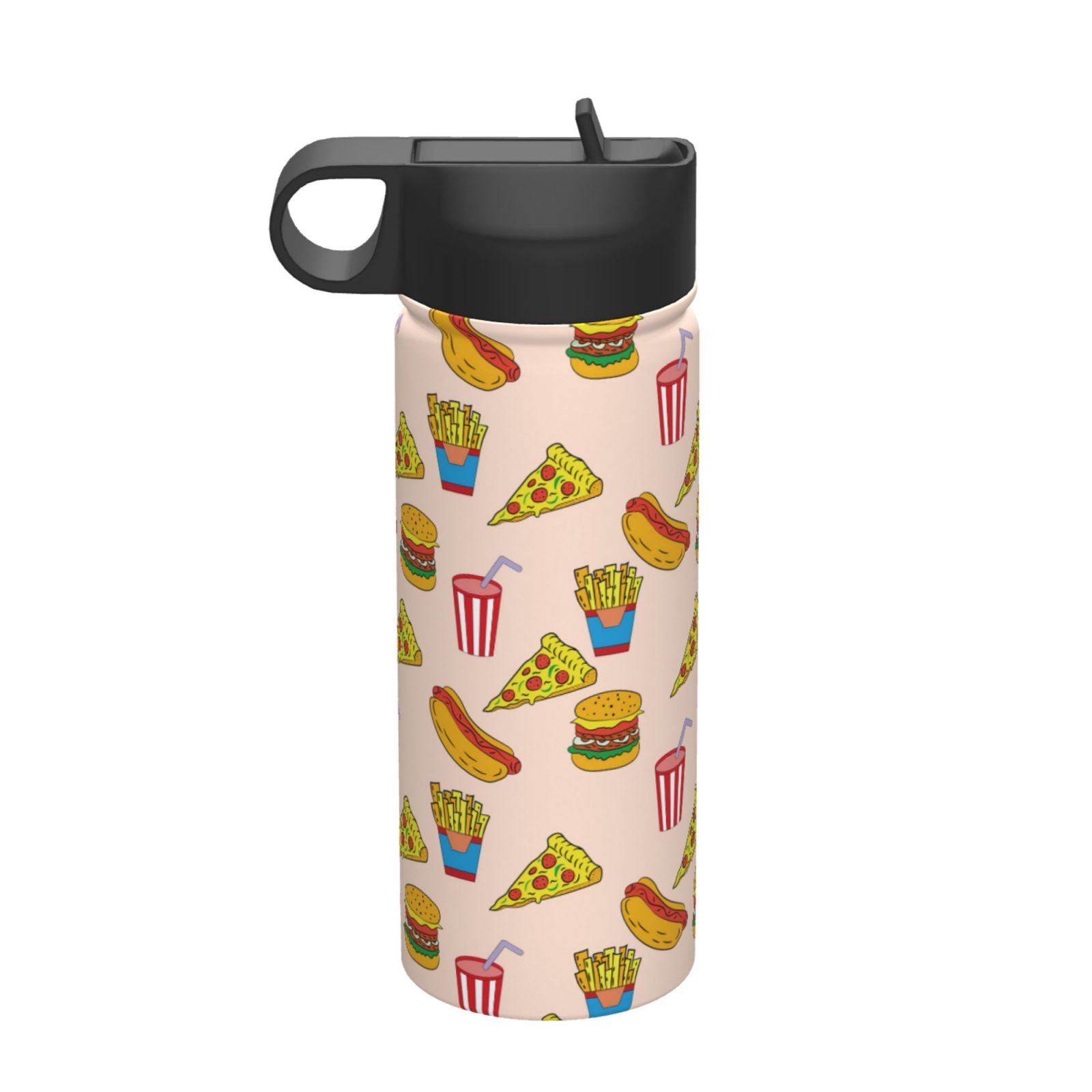 Lsque Hamburger Pizza Coke Pattern 18oz Sports Insulated Kettle With ...