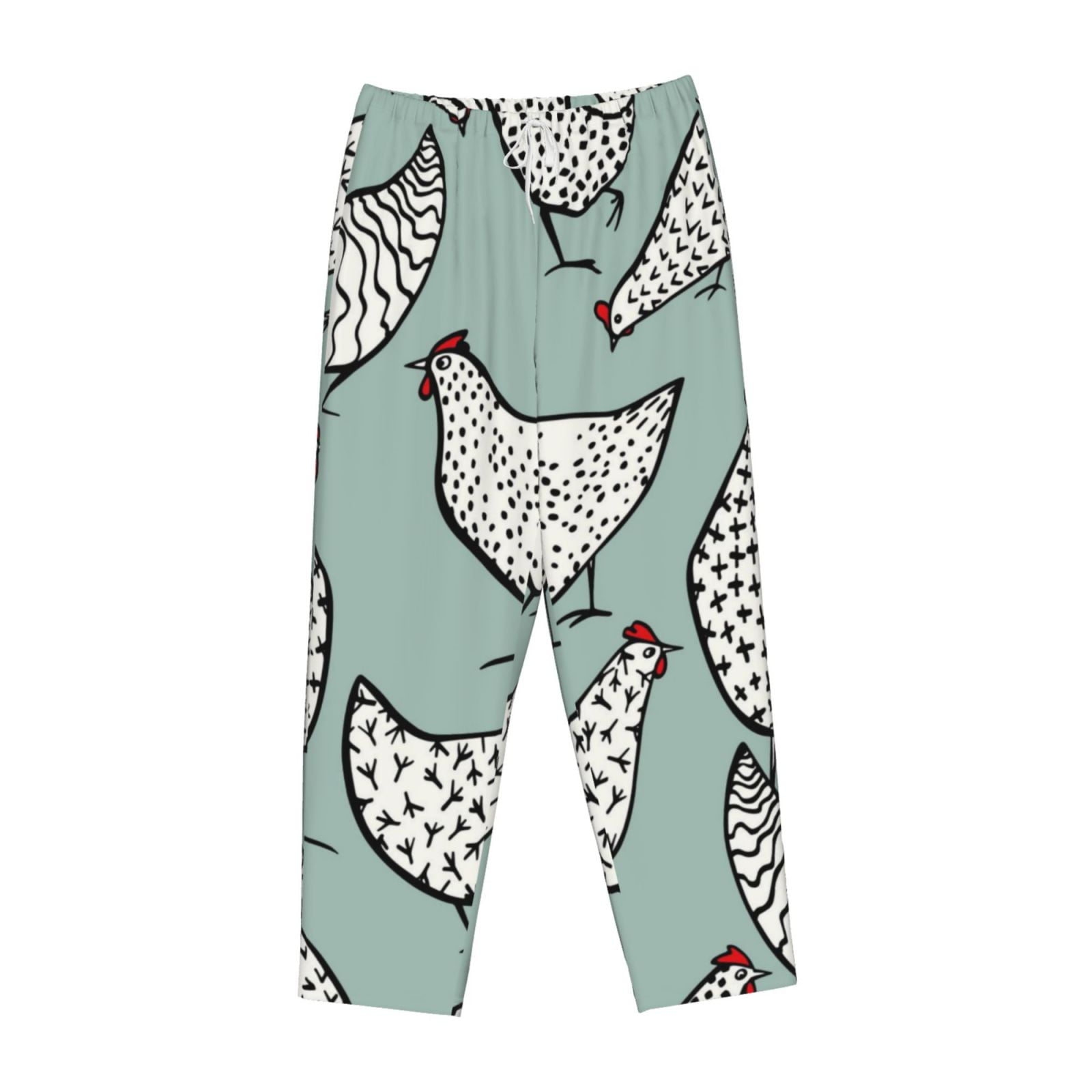 Lsque Hand Drawn Chickens Print Women's Pajama Pants, Lounge Pant ...