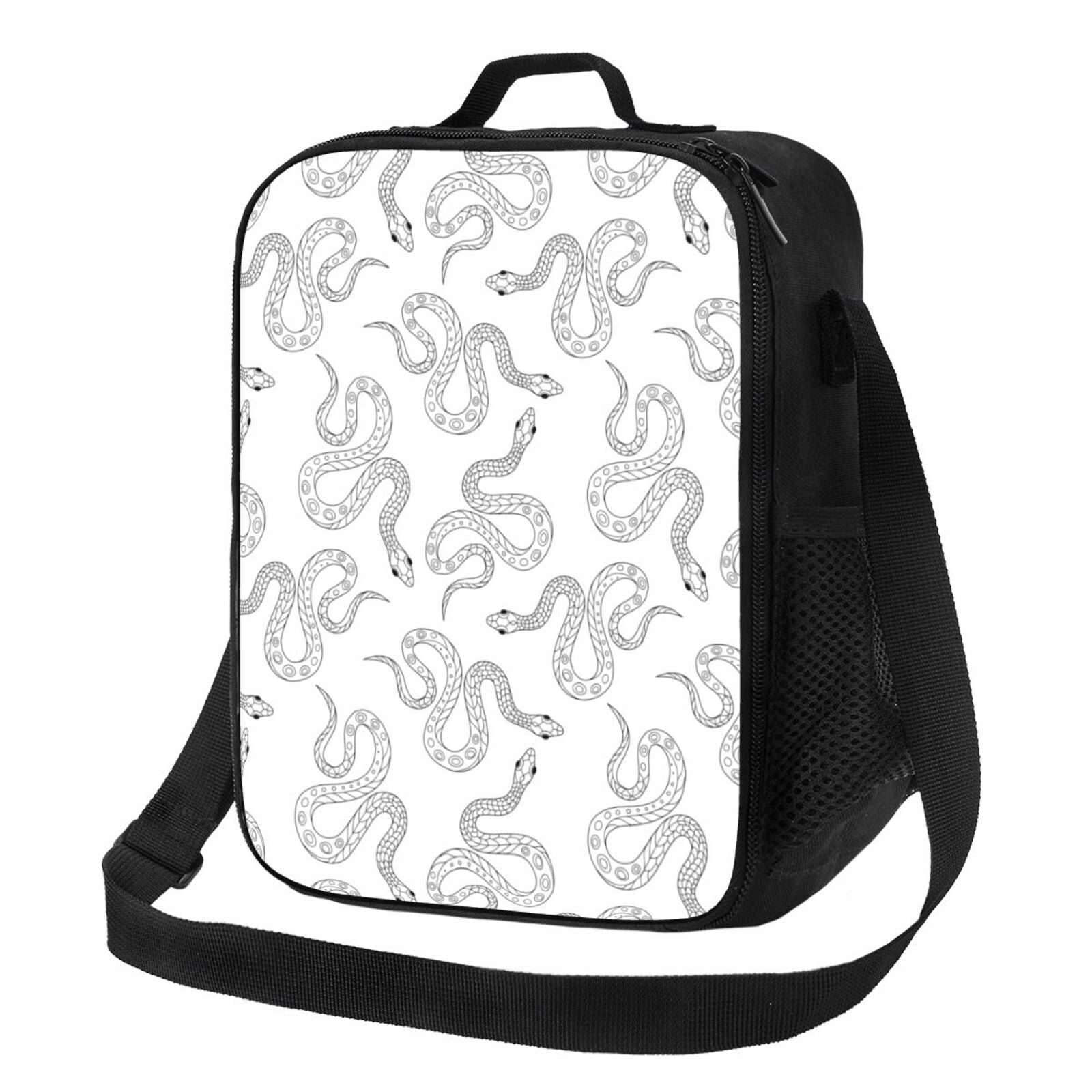 Lsque Hand Drawn Snake Lunch Bag Lunch Box for Women Men Reusable ...
