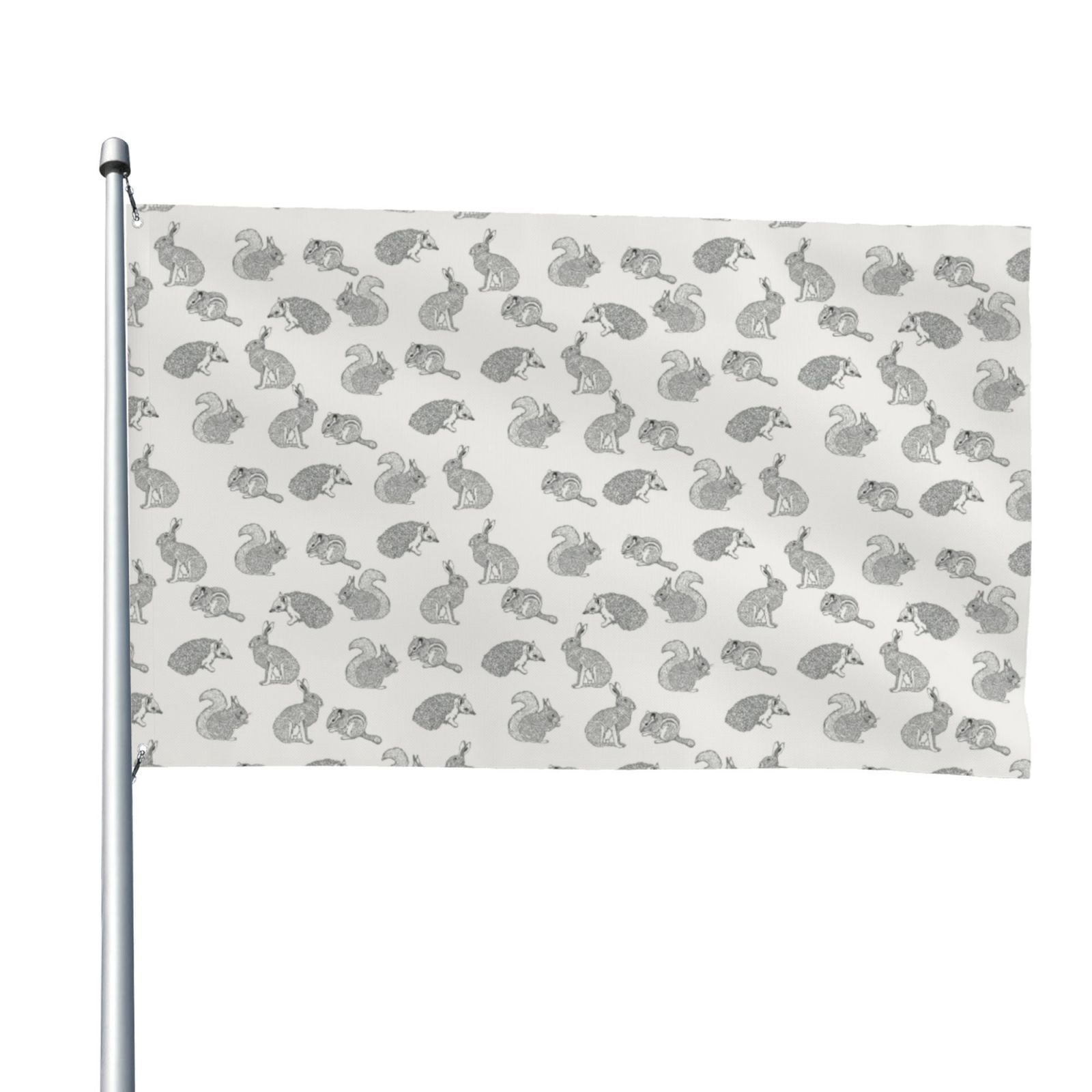 Lsque Hand Drawn Squirrel Pattern Flag,Hand Drawn Squirrel Printed ...