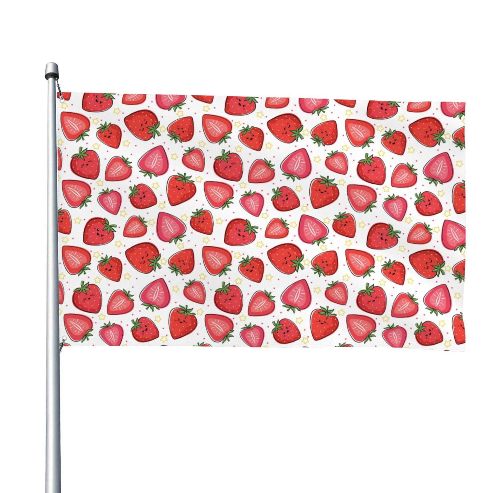 Lsque Hand Drawn Strawberry Pattern Flag,Hand Drawn Strawberry Printed ...