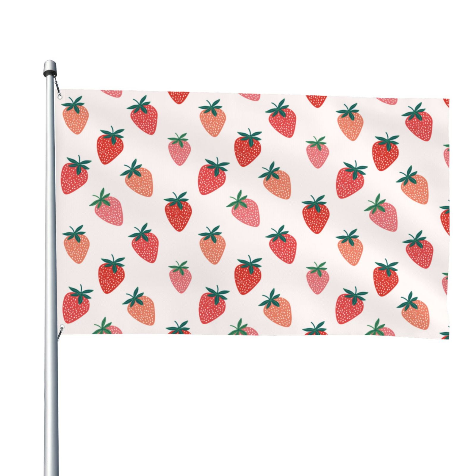 Lsque Hand Drawn Strawberry Pattern Flag,Hand Drawn Strawberry Printed ...