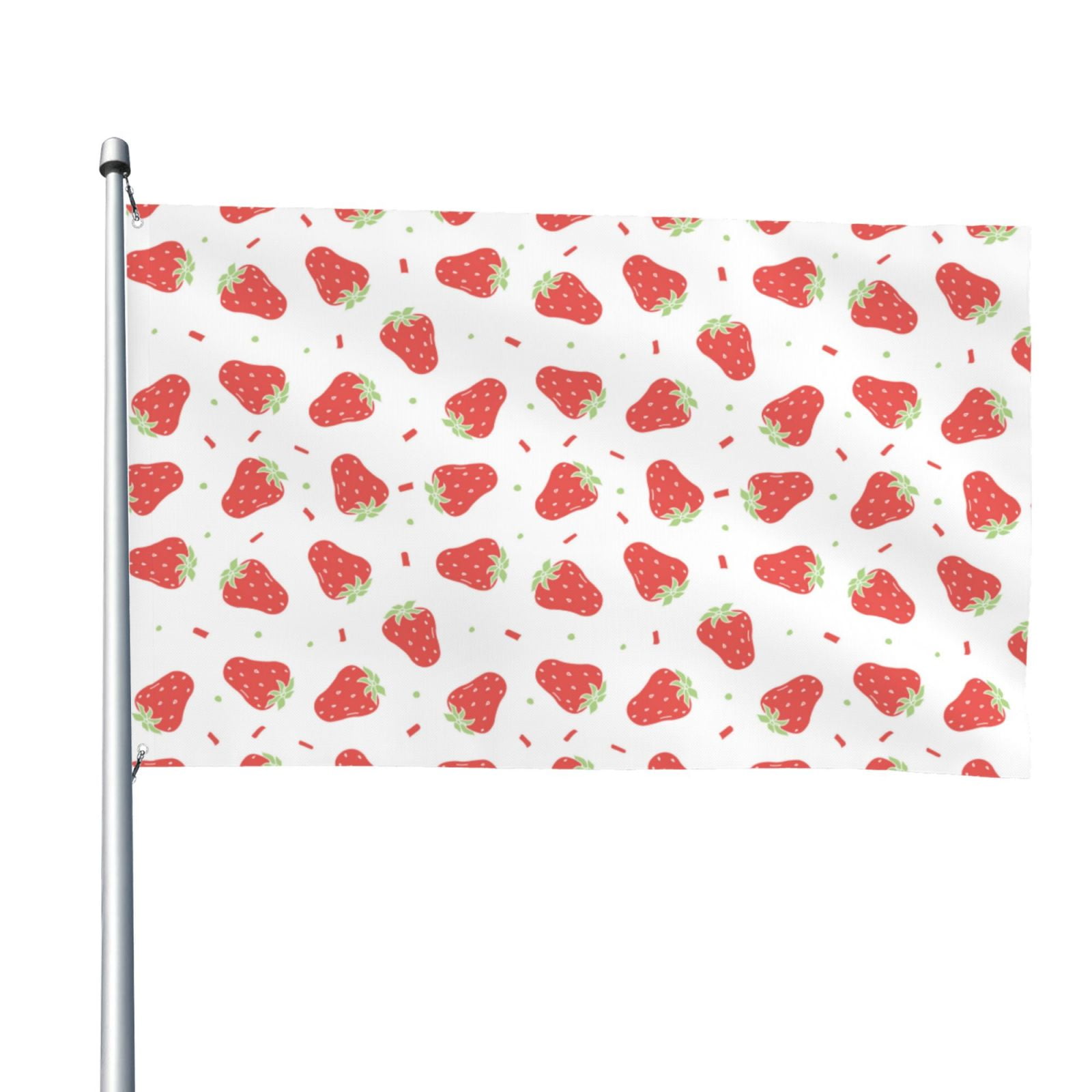 Lsque Hand Drawn Strawberry Pattern Flag,Hand Drawn Strawberry Printed ...