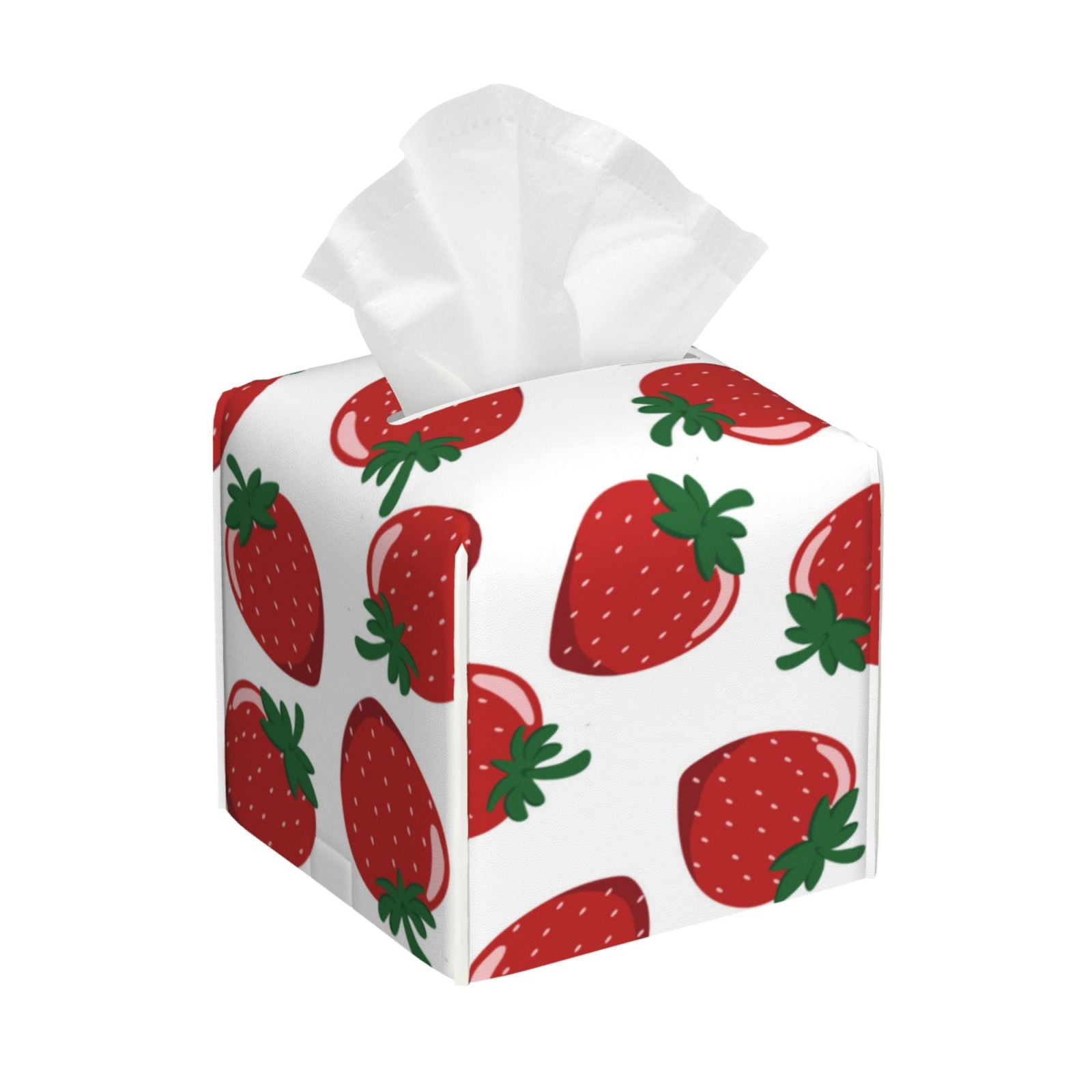 Lsque Hand Drawn Strawberry Printed Tissue Box Cover Holder, Facial ...