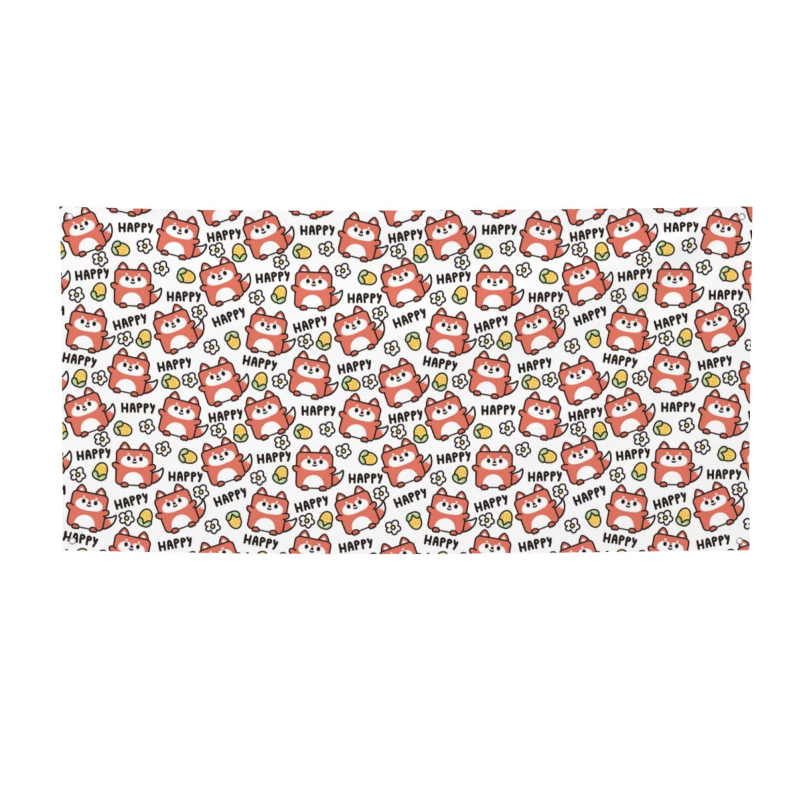 Lsque Happy Foxy Faces Pattern Party Banner, Festive Banner , Holiday ...