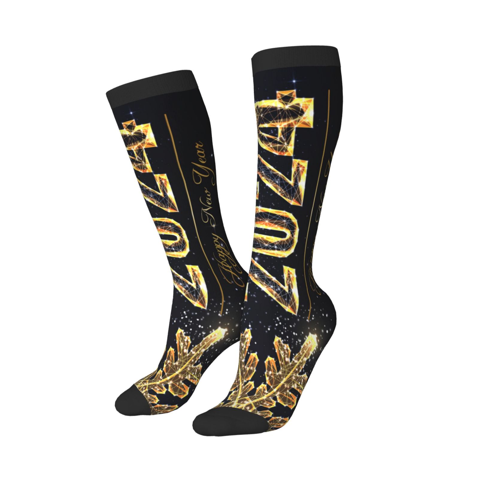 Lsque Happy New Year 2024 (5) Printed Crew Socks Men's Women's ...