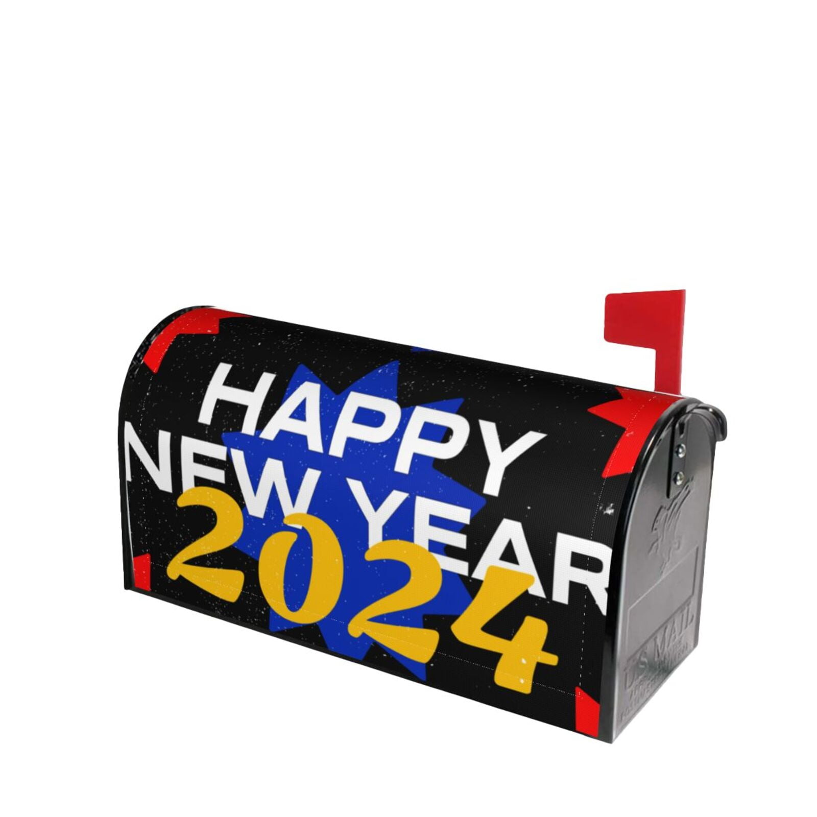 Lsque Happy New Year 2024 (6) Mailbox Cover Standard Size ,Magnetic ...