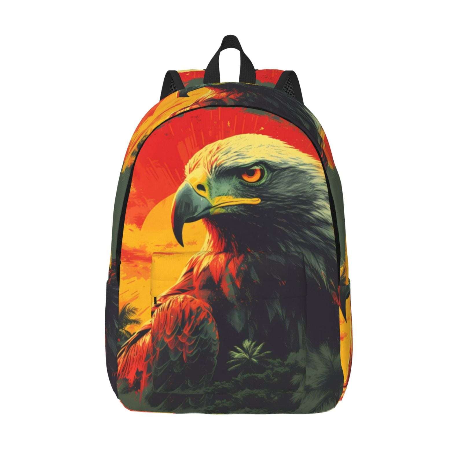 Lsque Hawaiian Style Bald Eagle Pattern Canvas Daypack, Durable ...