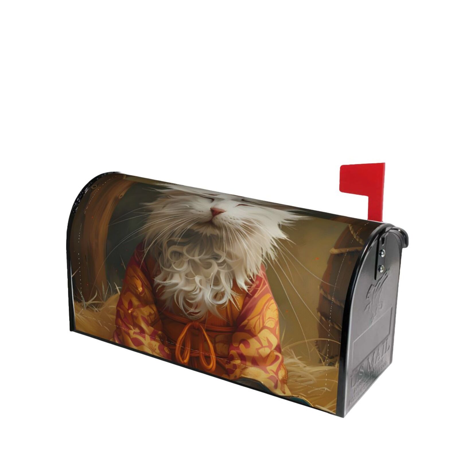 Lsque Haystack Meditating Cat Mailbox Cover Standard Size ,Magnetic ...