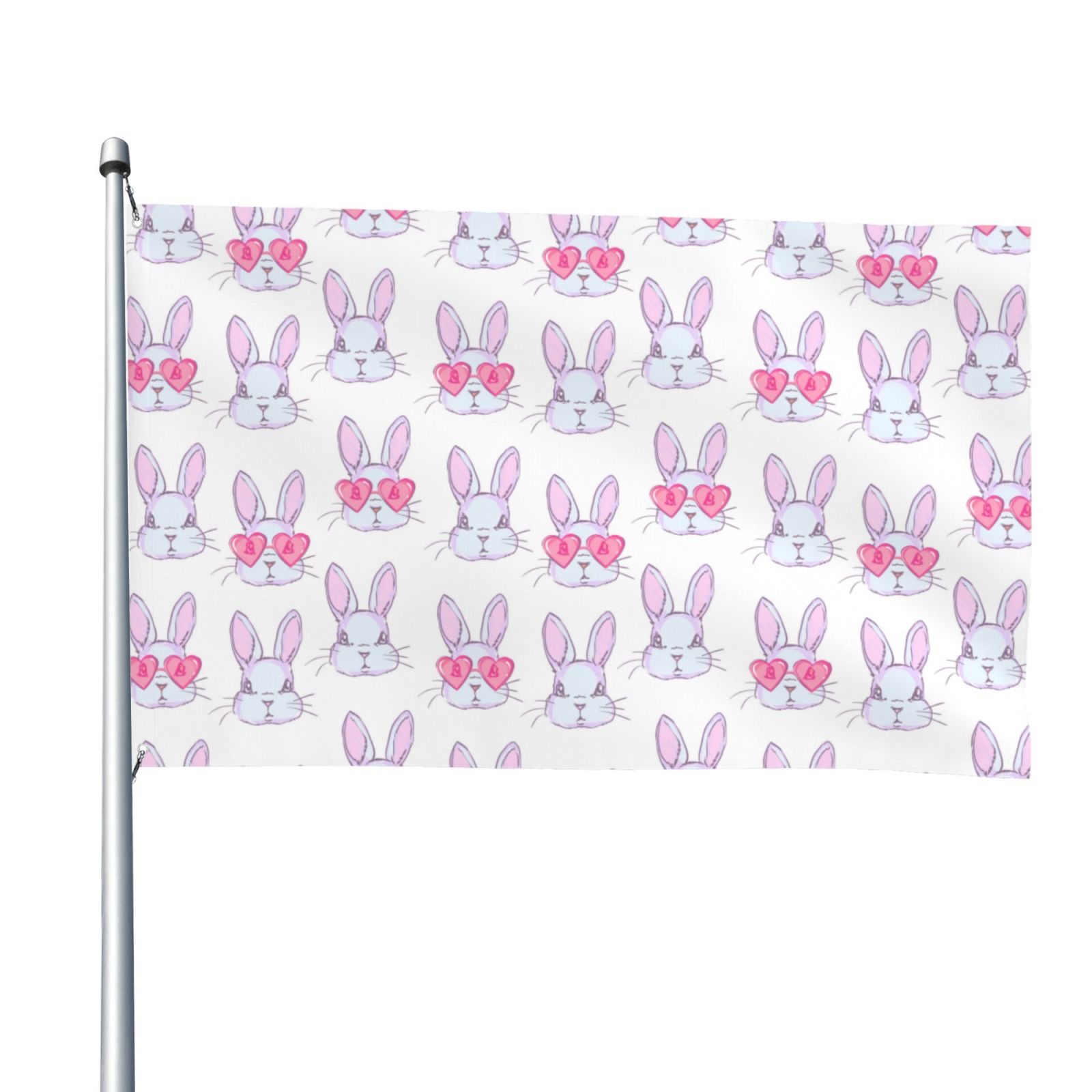 Lsque Heart Rabbit Pattern Flag,Heart Rabbit Printed Garden Flag 48 x ...