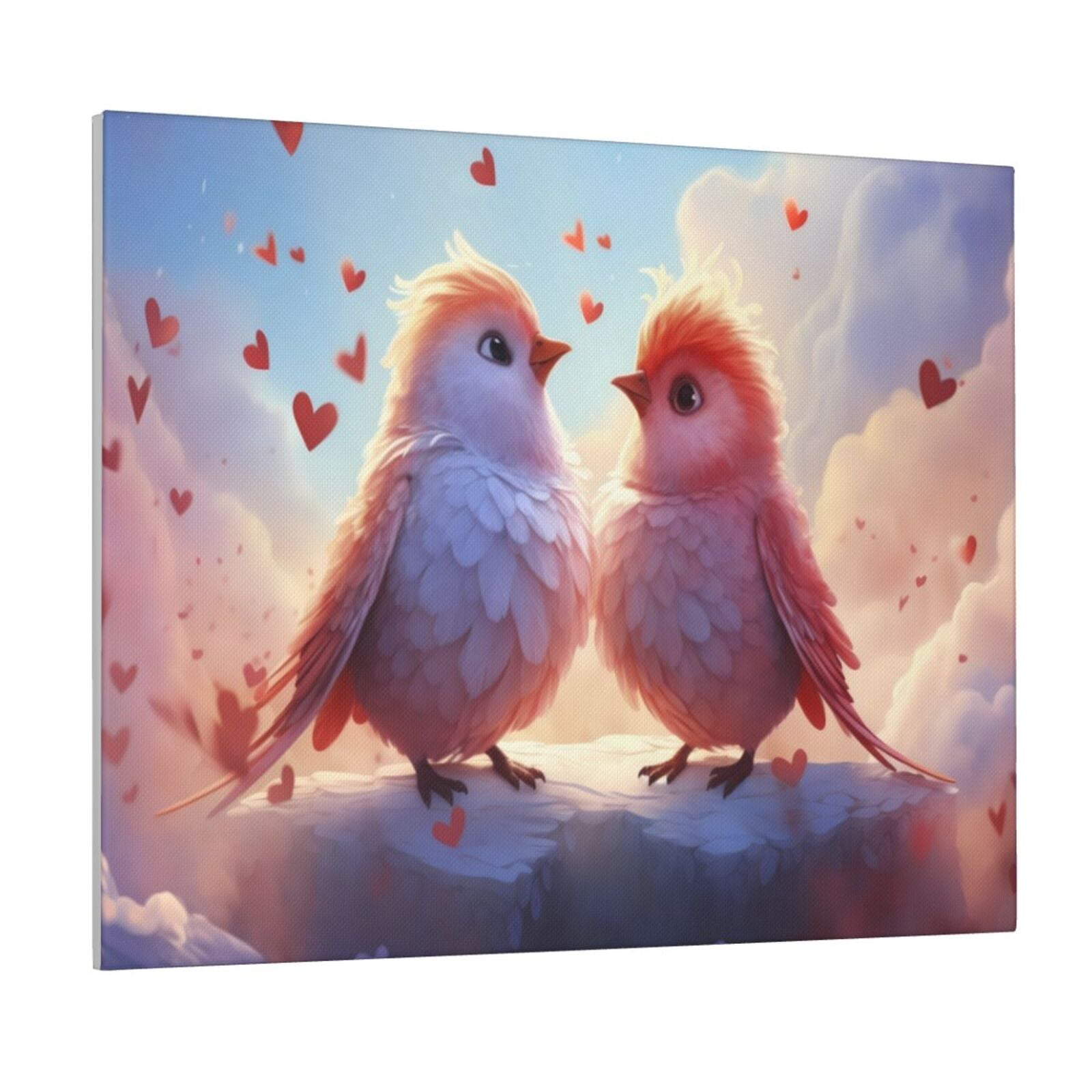 Lsque Heart Sky Bird Couple Print Wall Art – Decorative Picture for ...