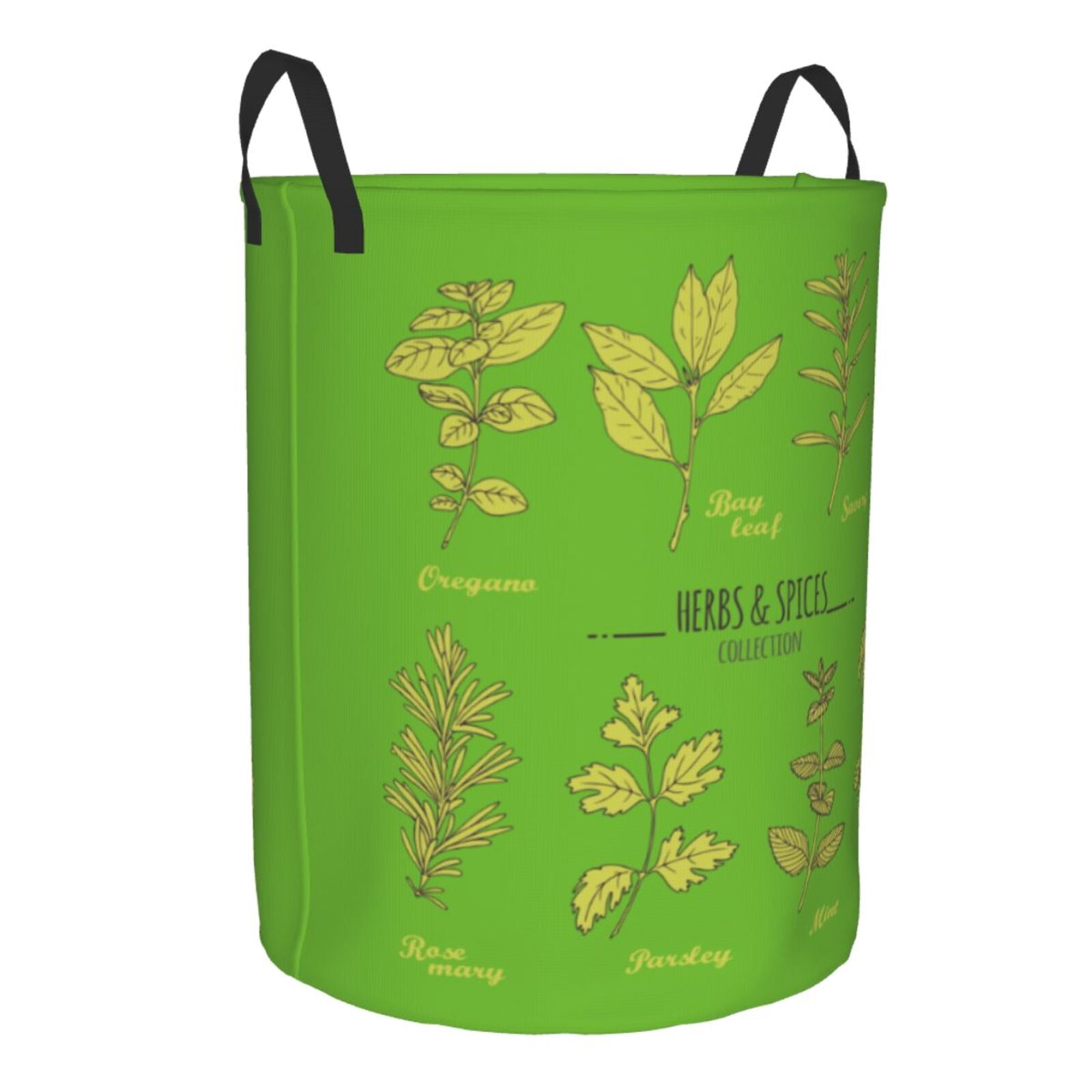 Lsque Herbs and Spices pattern Laundry Hamper Basket, Tall Woven Rope ...