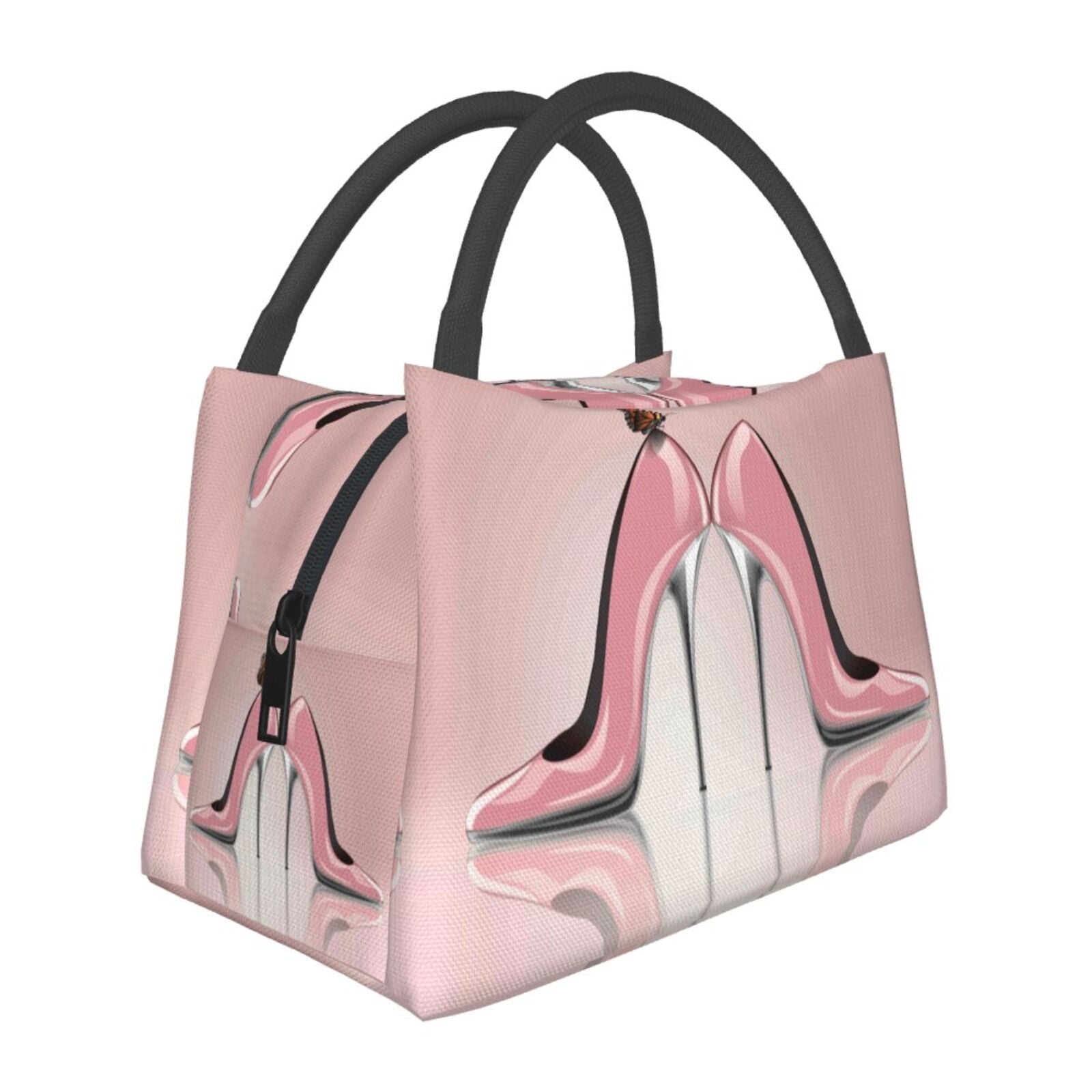 Lsque High Heel Shoes Butterfly Pattern Portable Insulation Lunch Bag ...