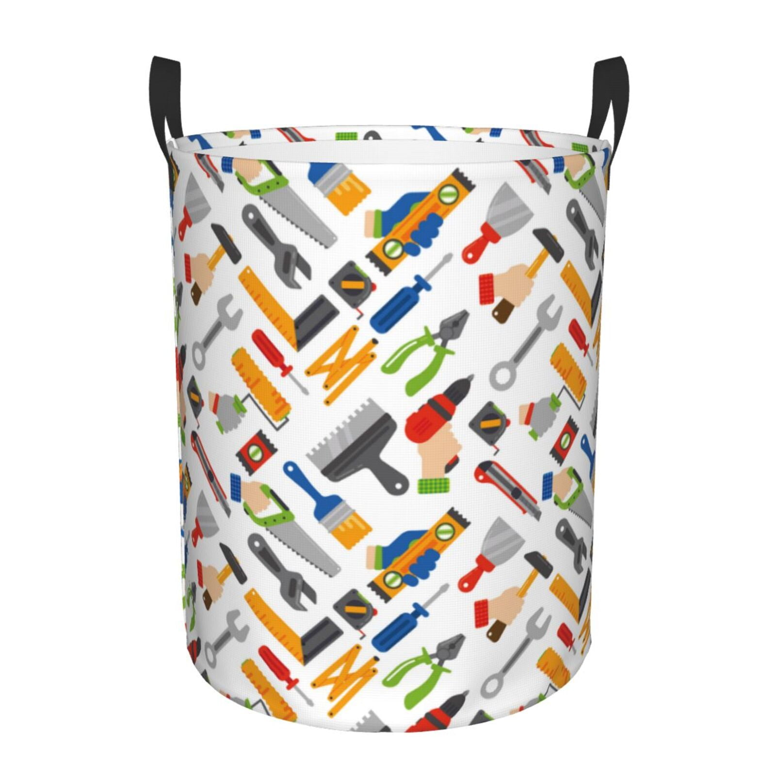 Lsque Home construction tools Pattern Laundry Hamper Basket, Tall Woven ...