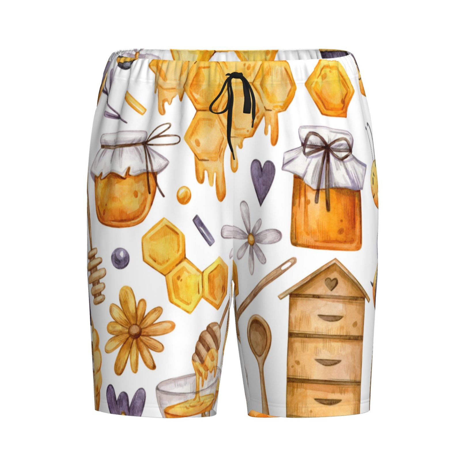 Lsque Honey Bee Set Mens Sleep Pajama Shorts,Short Pajama Pants, Cotton ...