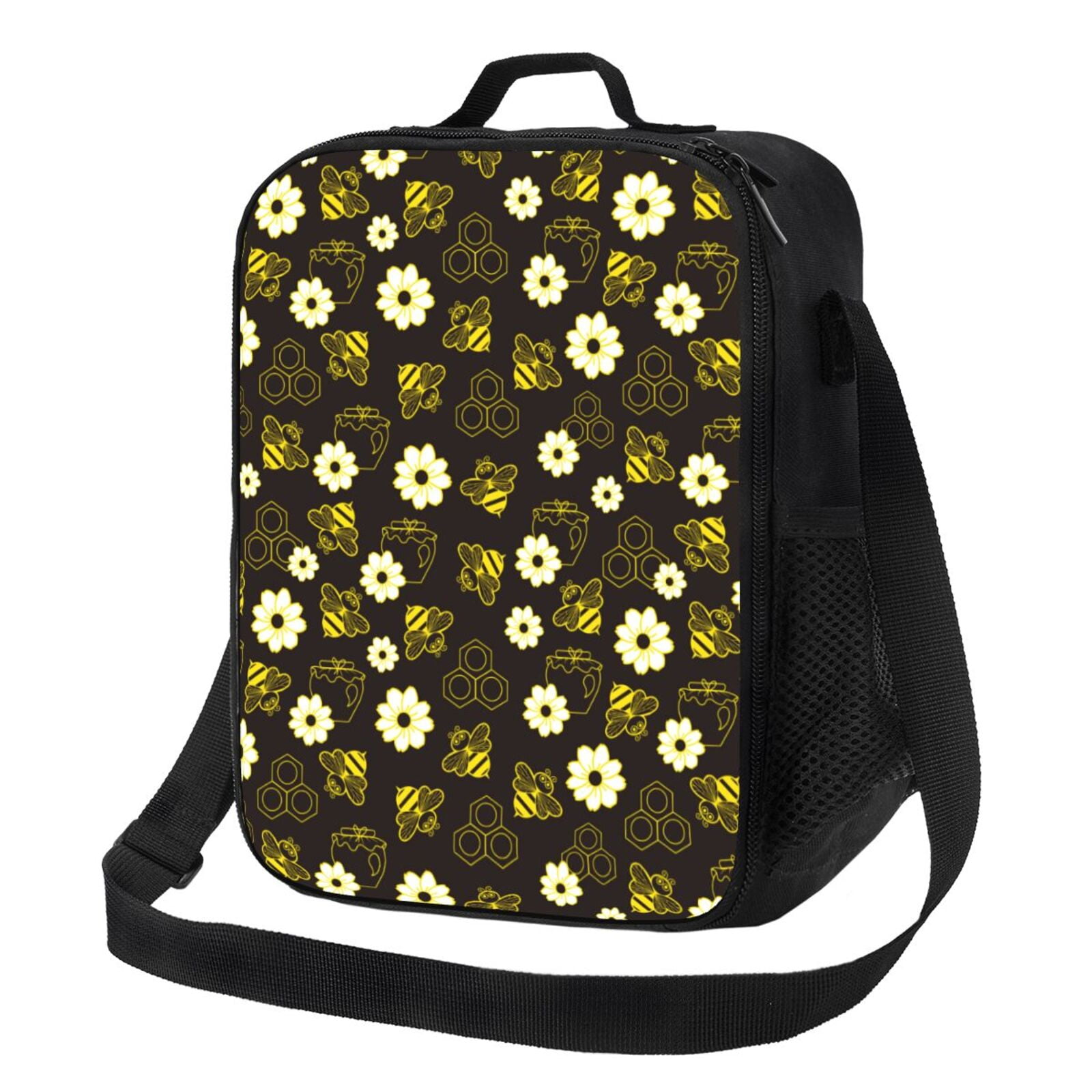 Lsque Honey Bees With Flowers Lunch Bag Lunch Box for Women Men ...