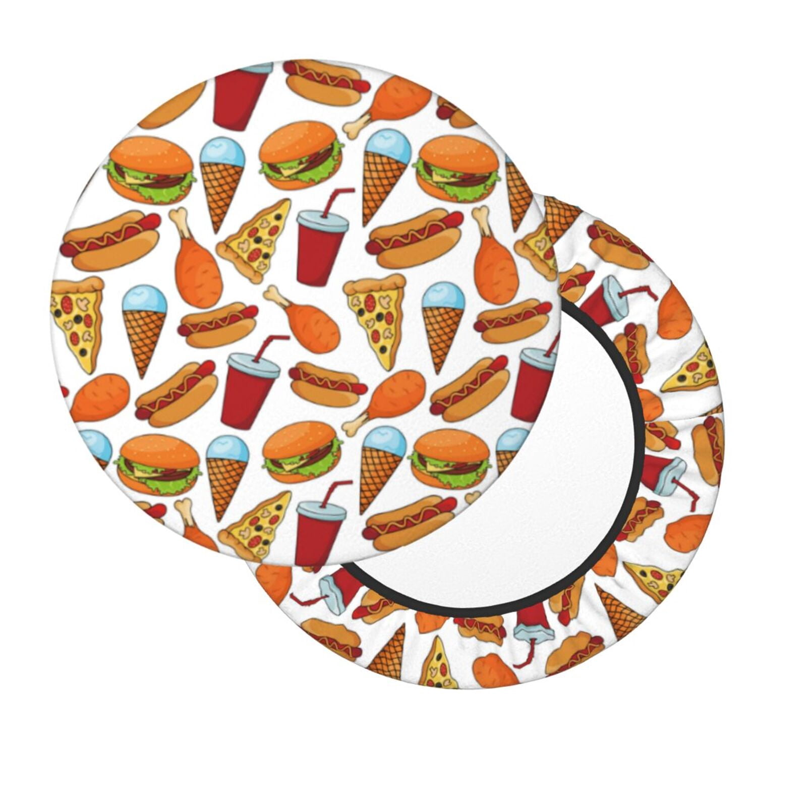 Lsque Hot Dog Burger Round Bar chair cushion covers Velvet Fabric ...