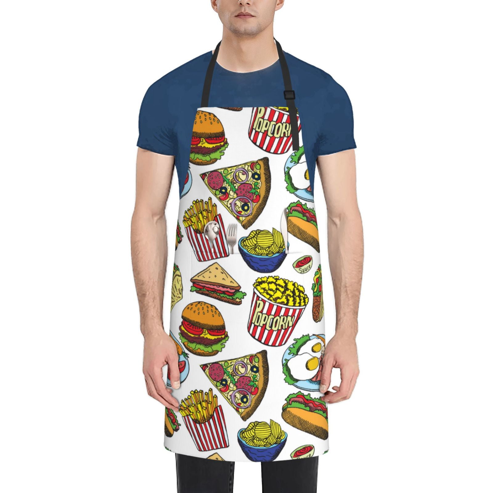 Lsque Hot Dog With One Sausage Waterproof Apron Chef Aprons for Men ...