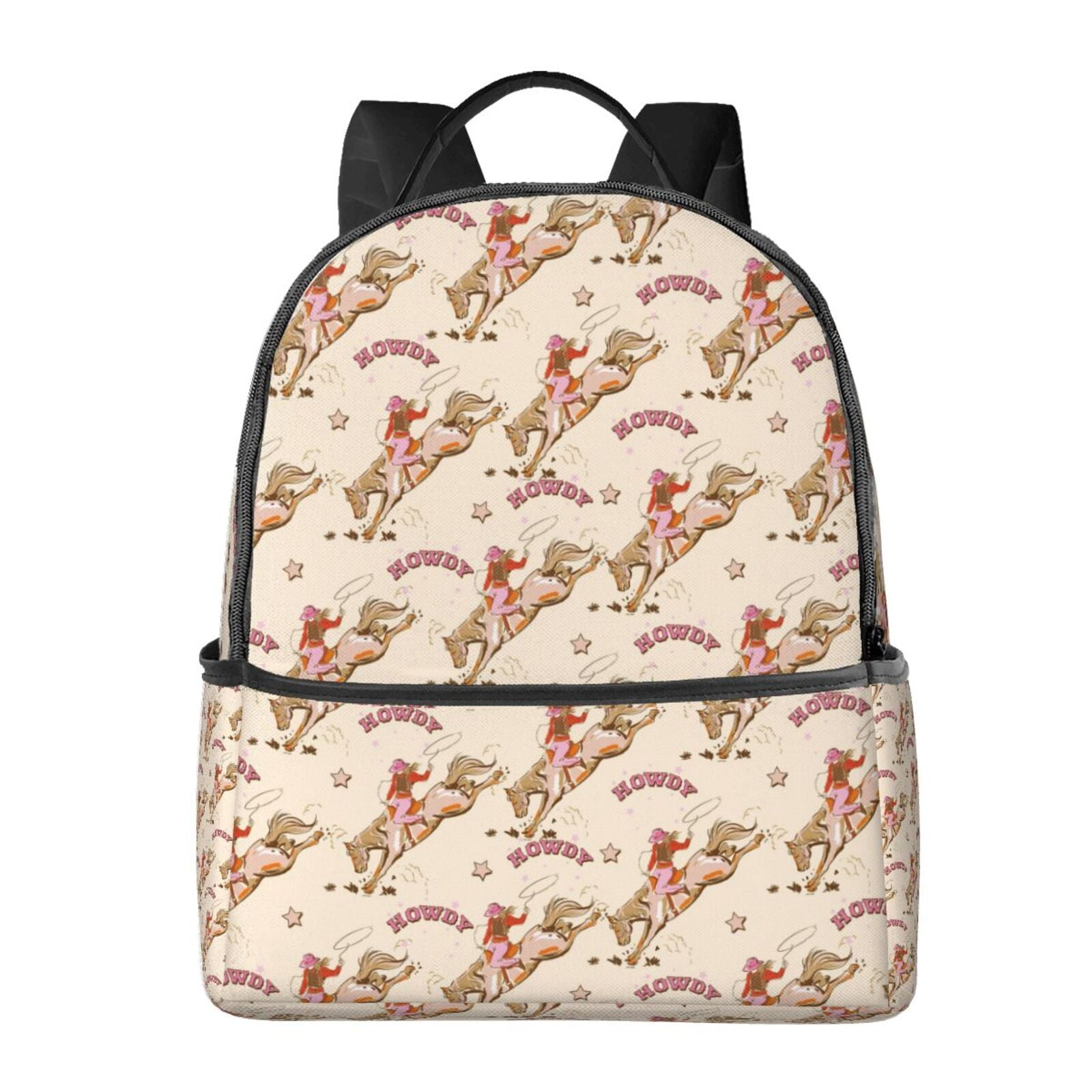 Lsque Howdy Cowgirl Pattern Backpack – School Travel Canvas Daypack ...